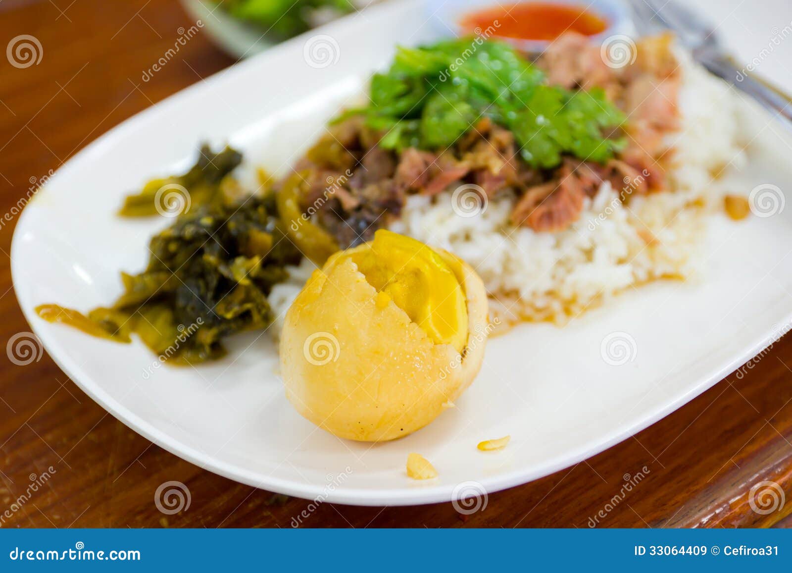 Pork leg with rice stock image. Image of health, oriental - 33064409