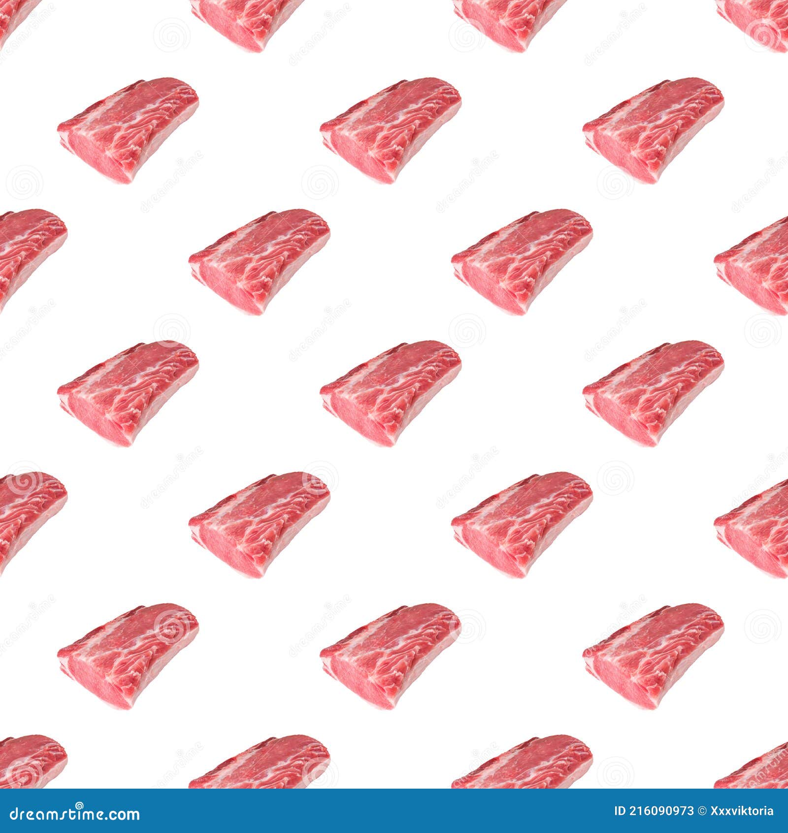 Pork Loin or Pork Chop Food Seamless Pattern Stock Image - Image of ...