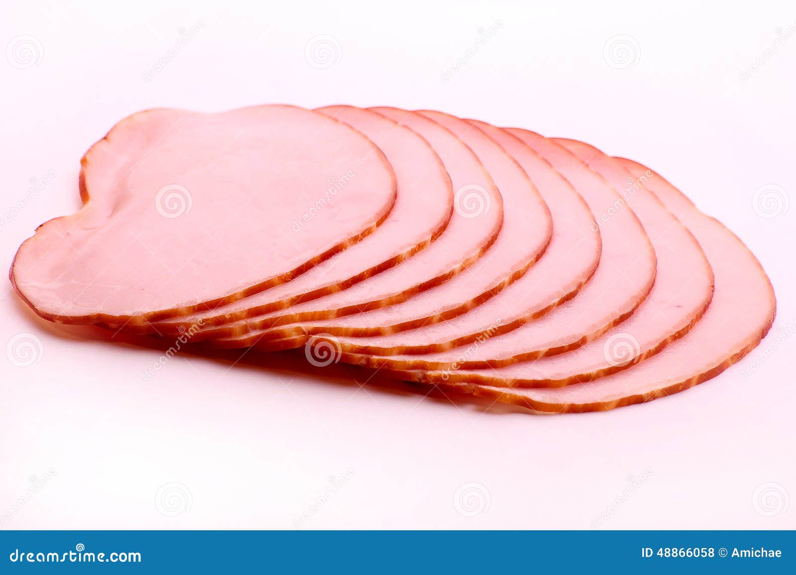 Pork loin ham slices stock photo. Image of polish, cooked - 48866058