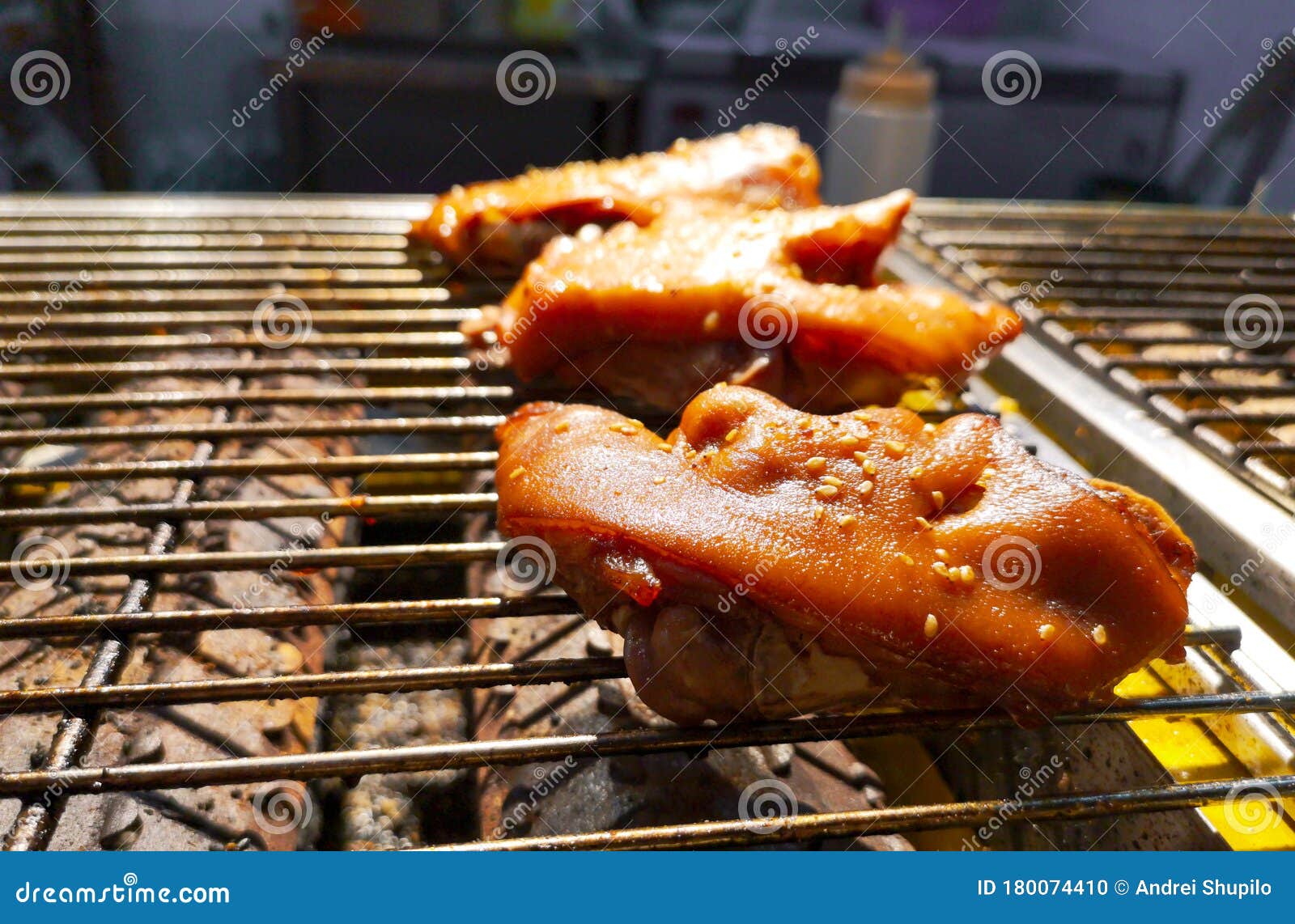 Pork meat is barbecue stock photo. Image of steak, roast - 180074410