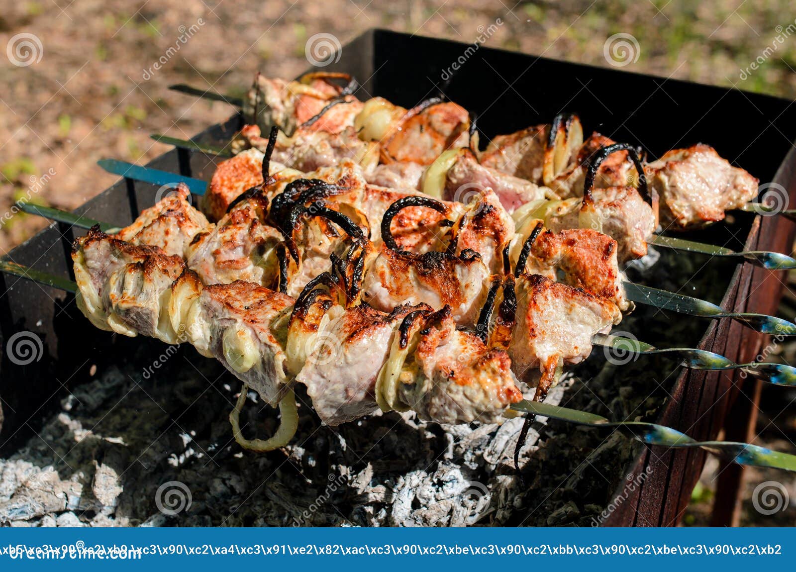 Pork Meat Chop Cooked on the Barbecue Grill. Stock Image - Image of ...
