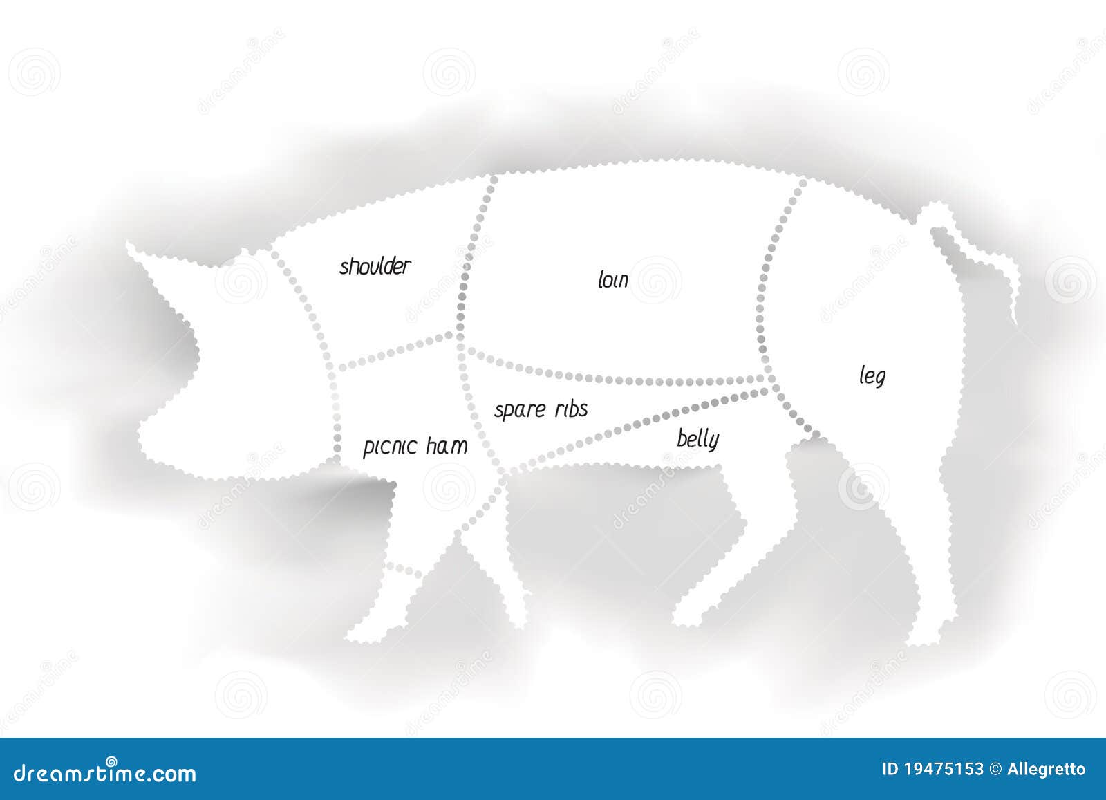 Pork Meat Diagram stock illustration. Illustration of meat - 19475153