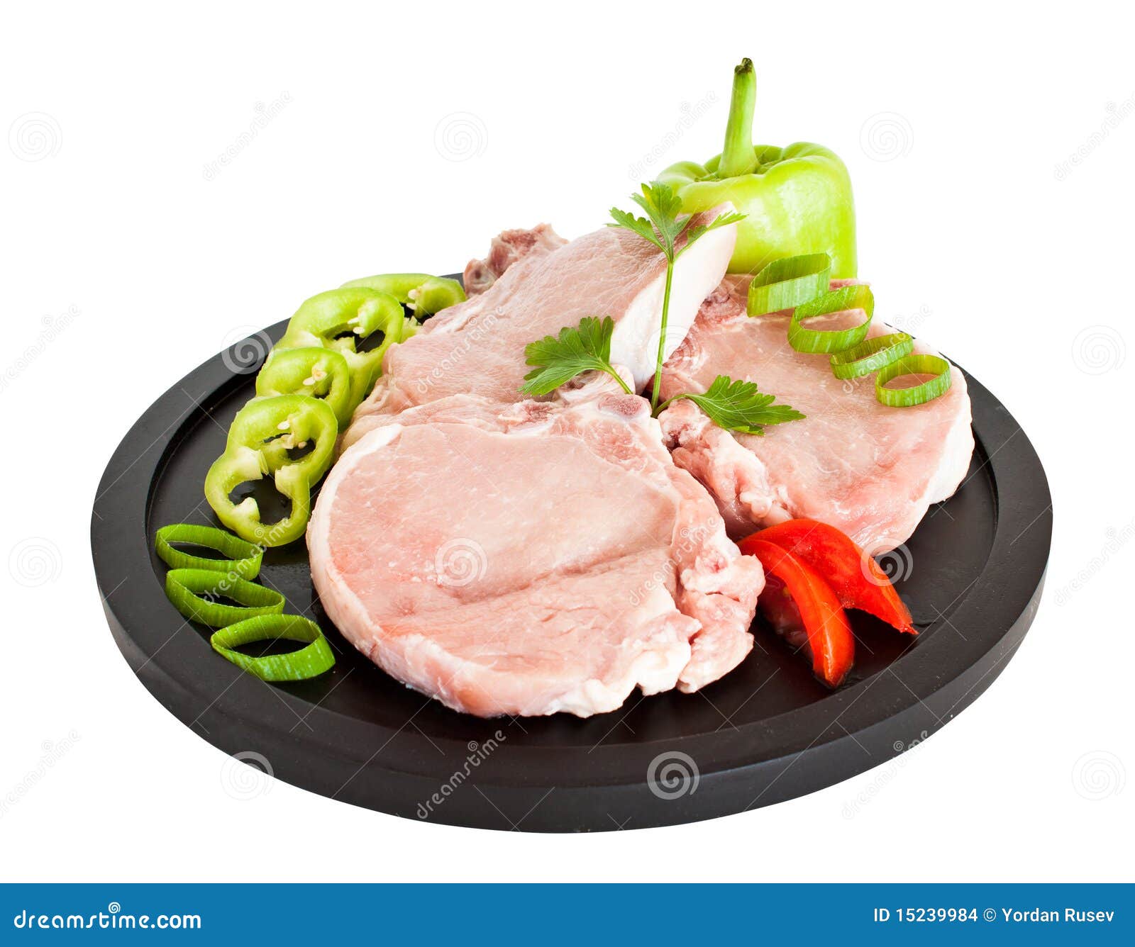 Pork meat on plate stock photo. Image of delicious, market - 15239984