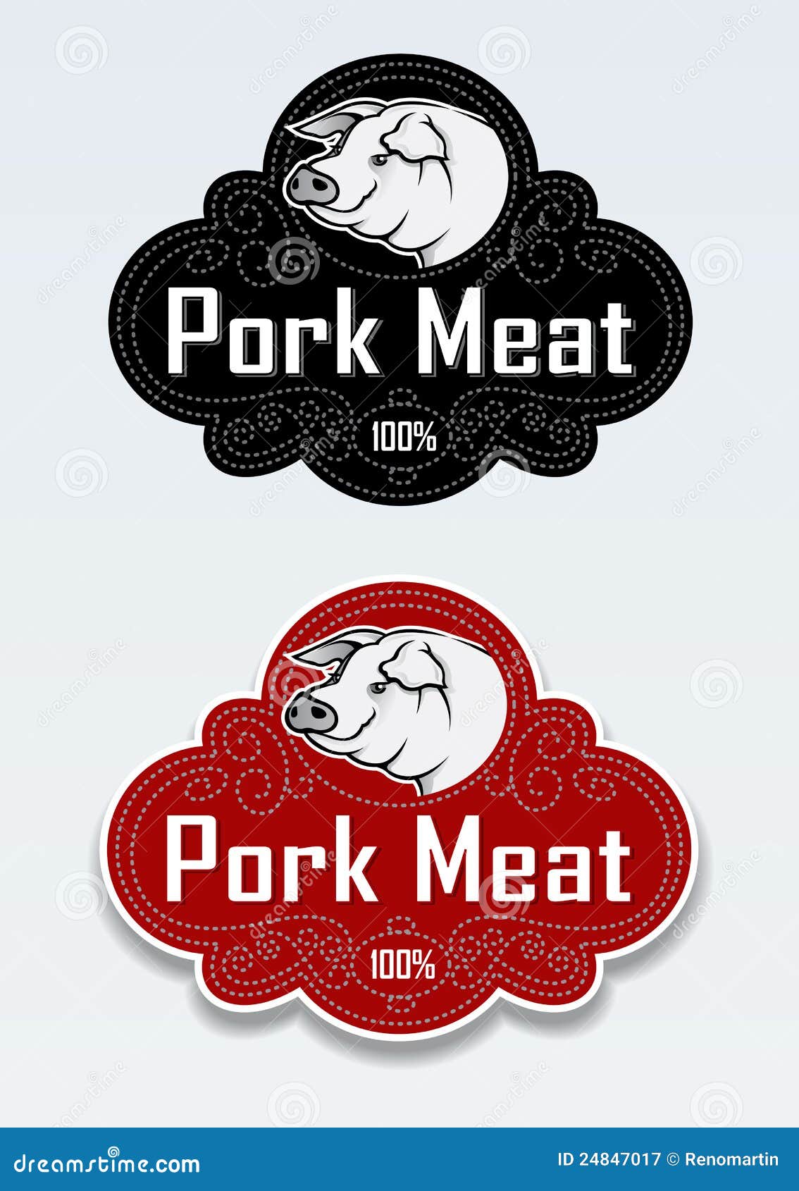Pig, Pork Meat Chart. Butchery Poster With Pork Meat Cuts And Paper ...