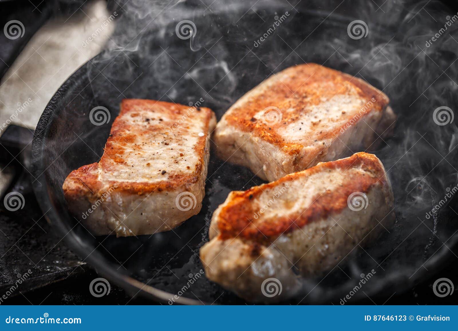 Pork meat steak stock image. Image of pork, kitchen, delicious - 87646123