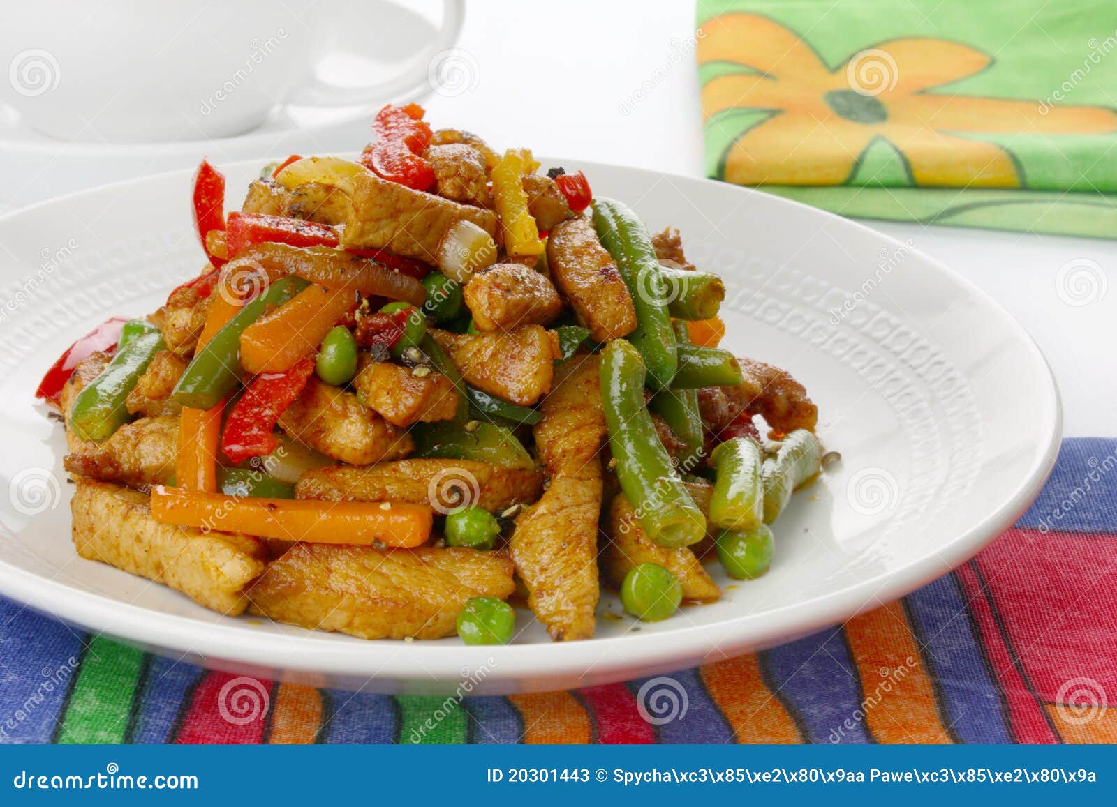 Pork meat with vegetables stock image. Image of paprika - 20301443