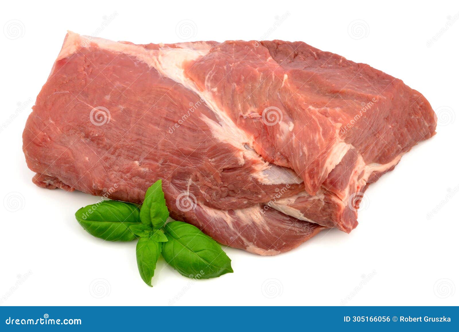 Pork neck stock photo. Image of basil, pork, isolated - 305166056