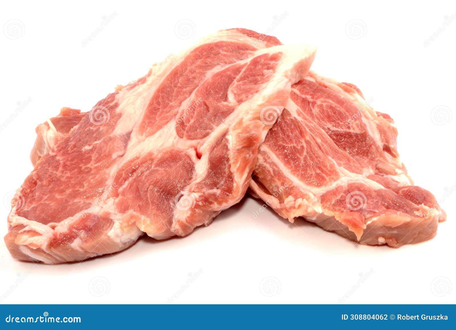 Pork neck stock photo. Image of slices, isolated, steak - 308804062
