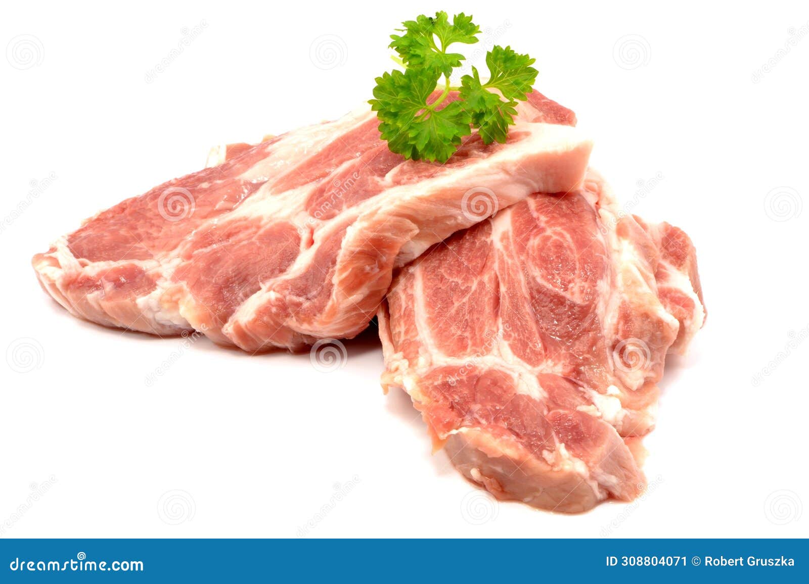 Pork neck stock image. Image of slices, steak, isolated - 308804071