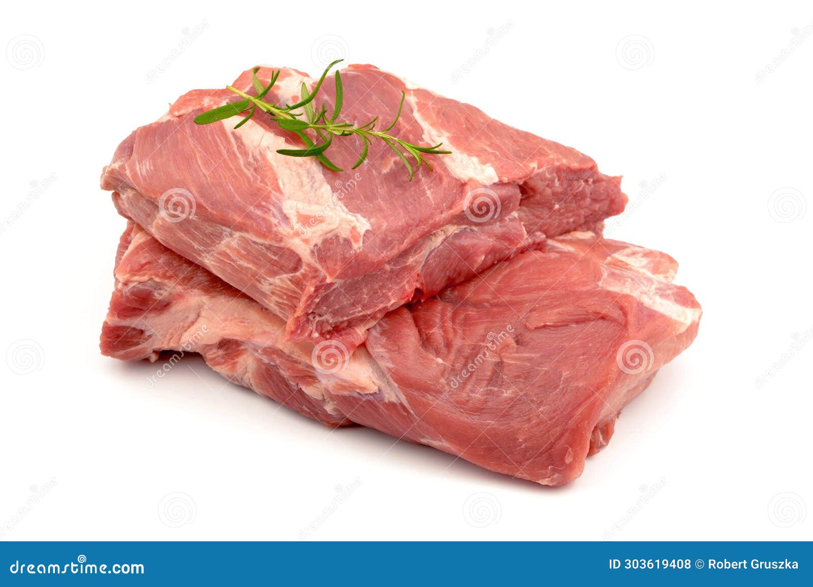 Pork neck stock photo. Image of background, rosemary - 303619408