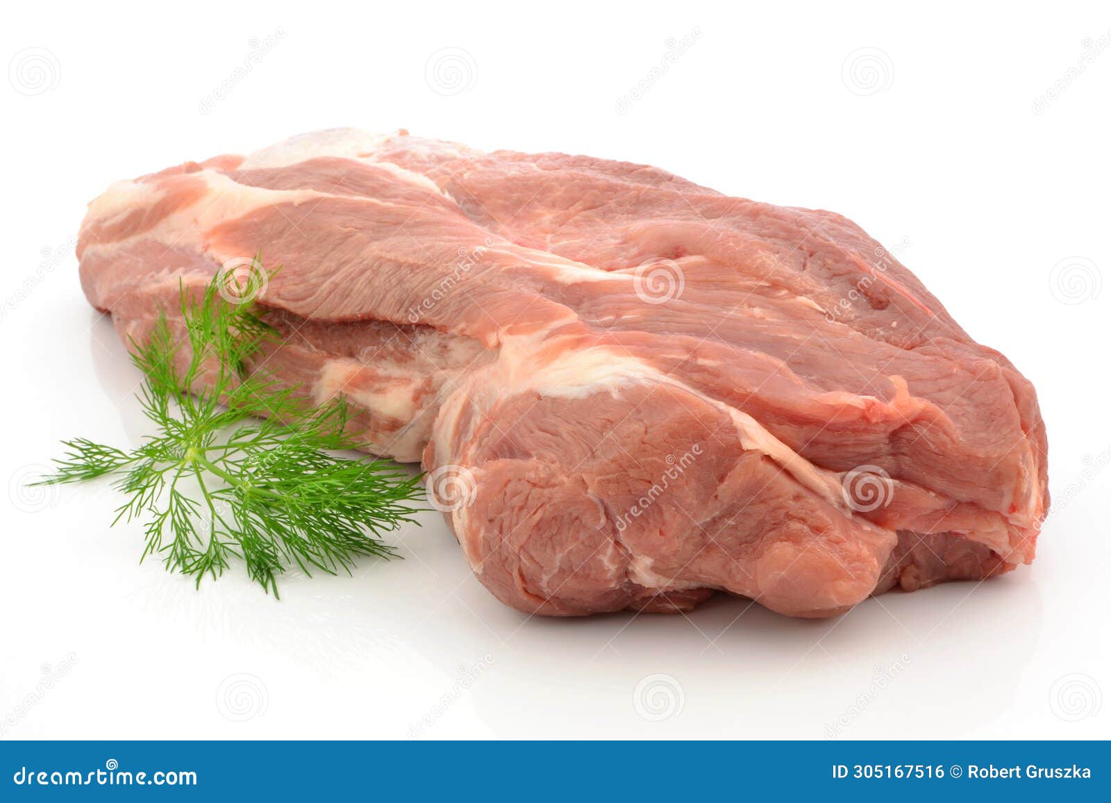 Pork neck stock photo. Image of lunch, isolated, white - 305167516