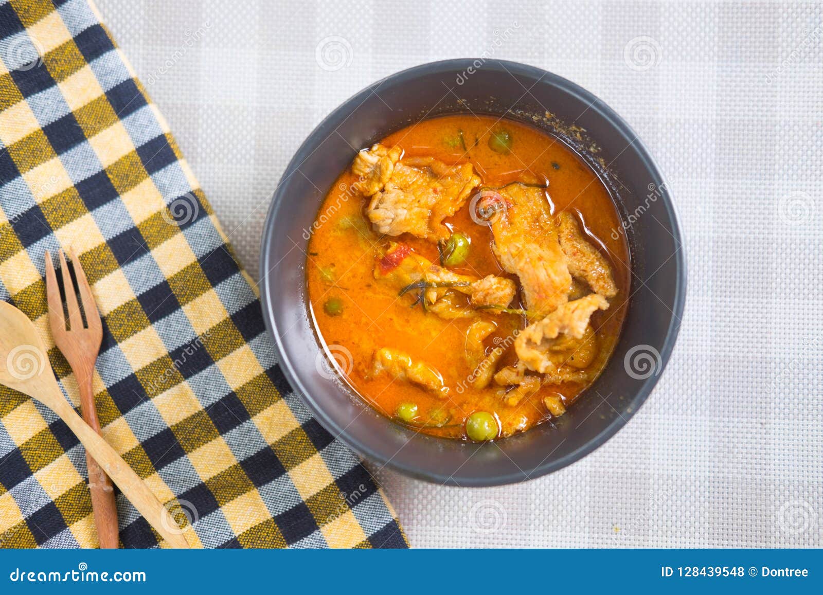 Pork panang curry stock photo. Image of curry, meal - 128439548