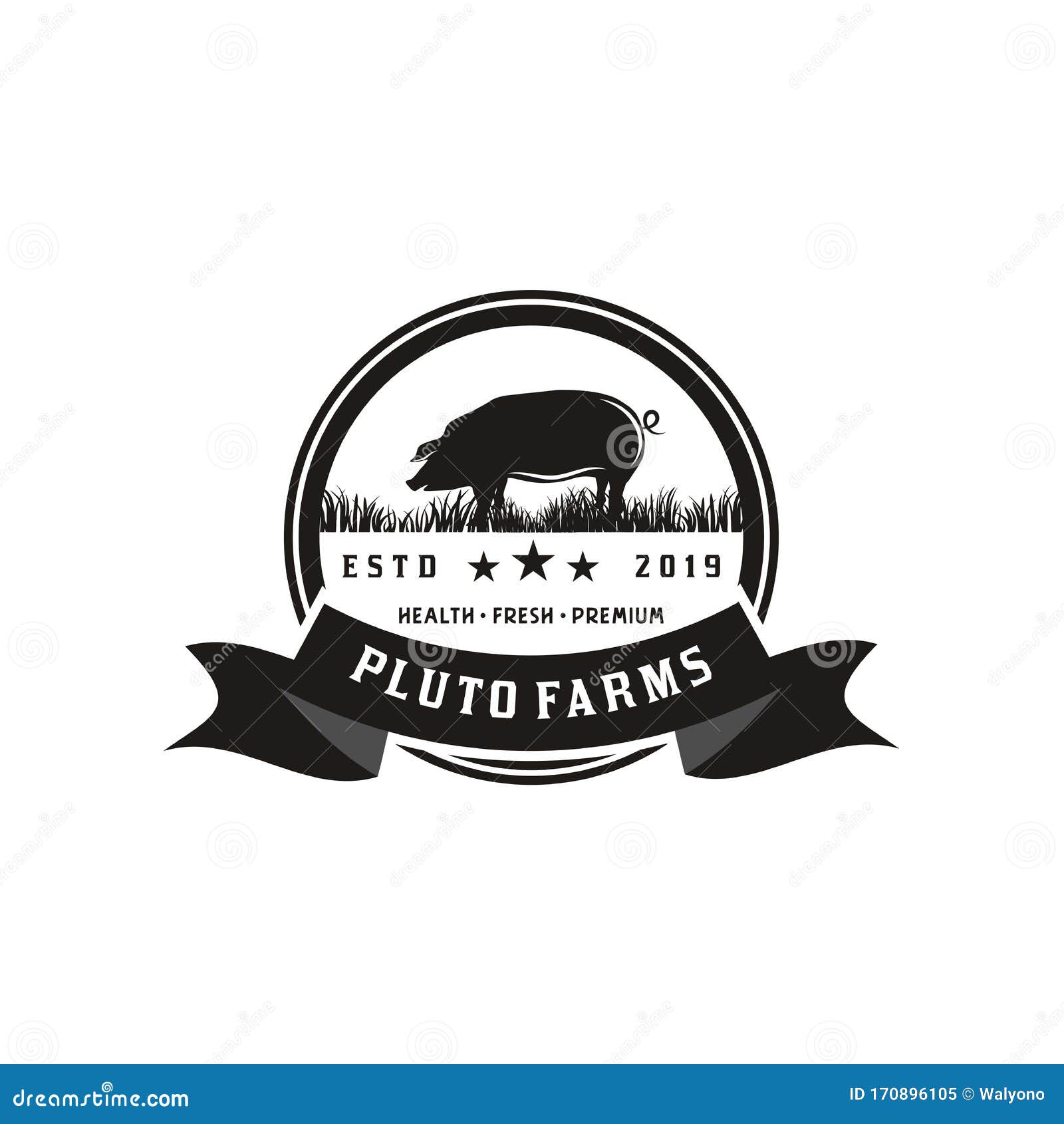 Pork / Pig Vintage Logo Design Inspiration Stock Vector - Illustration ...