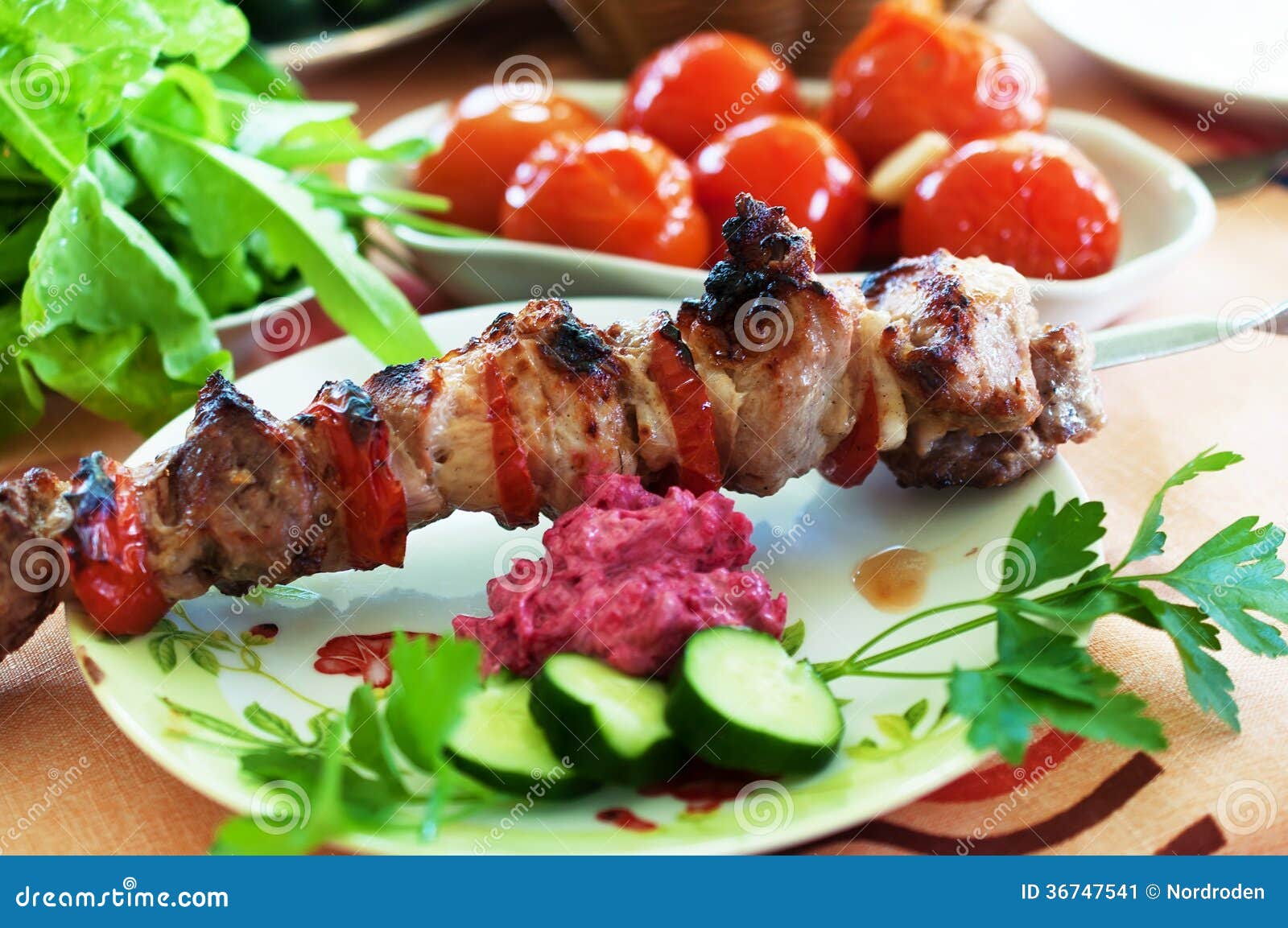 Pork on the plate. stock image. Image of plate, barbecue - 36747541