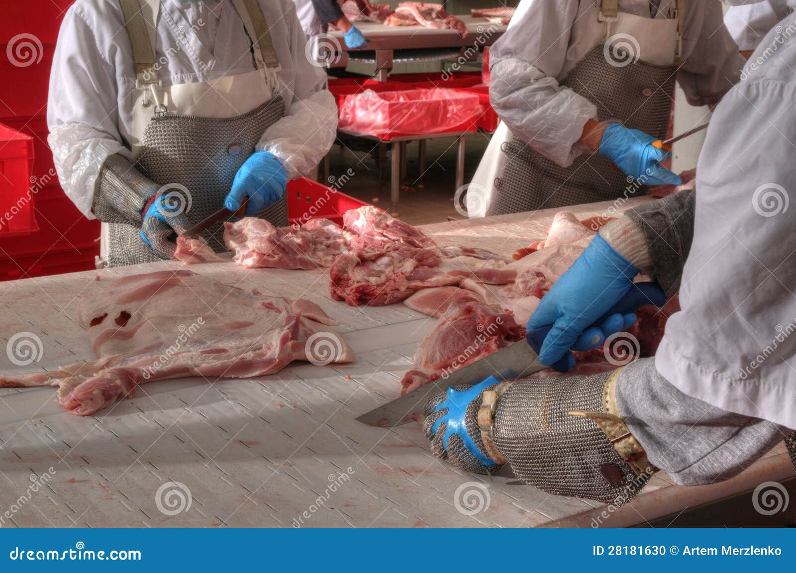 Pork Processing Meat Food Industry Stock Photo - Image of body, chopped ...