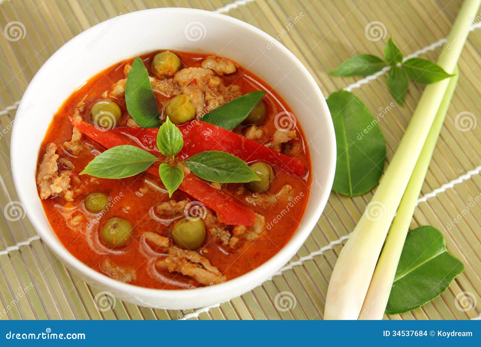 Pork red curry. stock photo. Image of eating, dish, pork - 34537684
