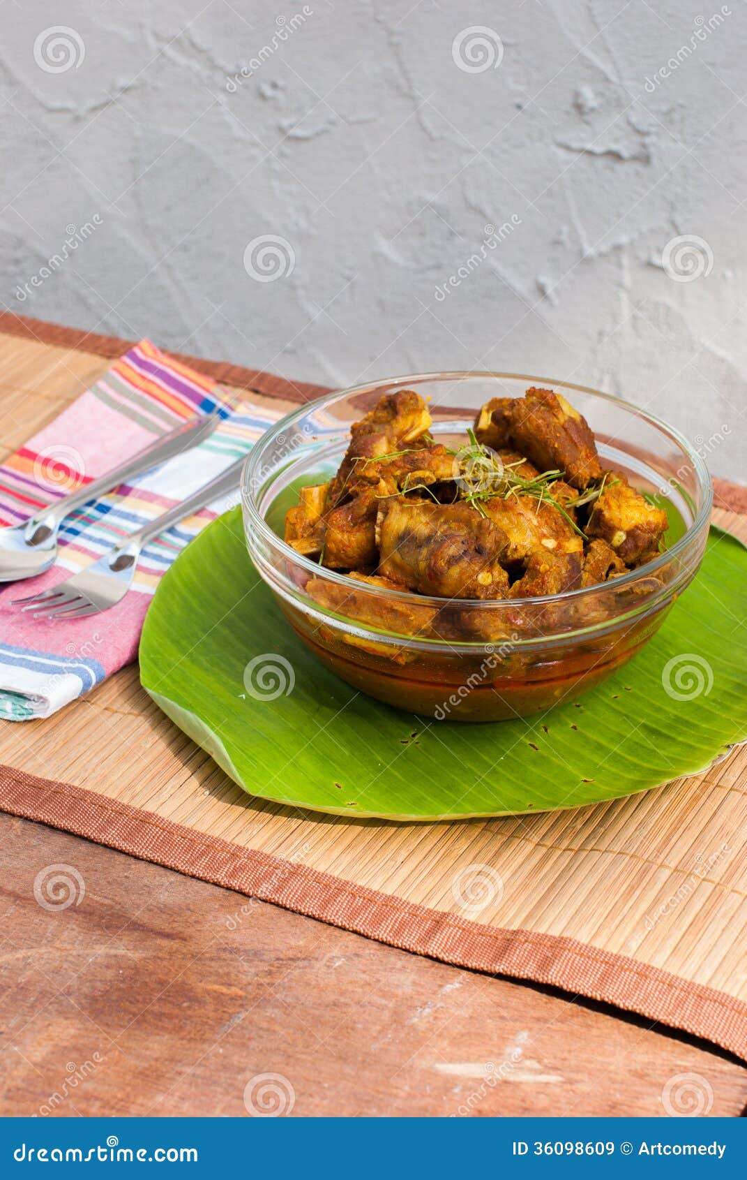 Pork Rib and Rice with Spicy Curry Stock Image - Image of traditional ...