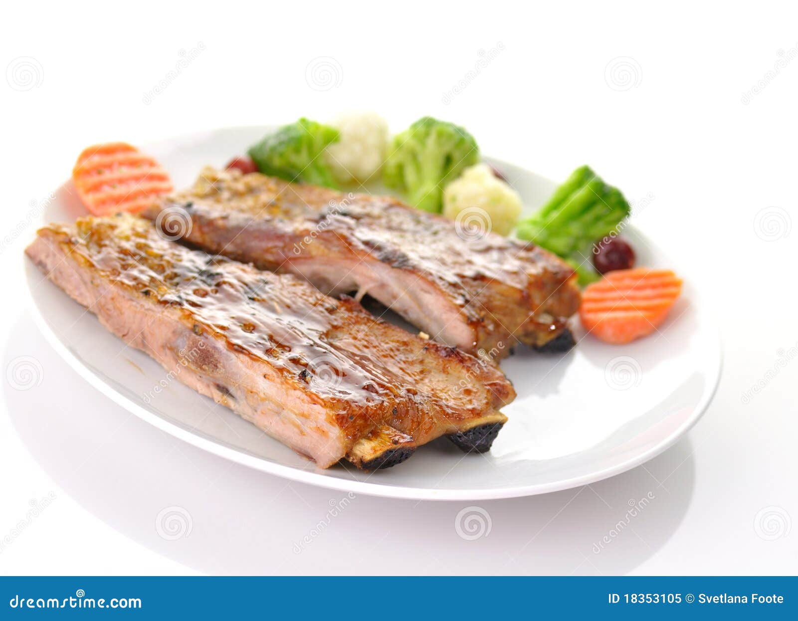 Pork ribs dinner stock image. Image of crust, fiery, barbecue - 18353105