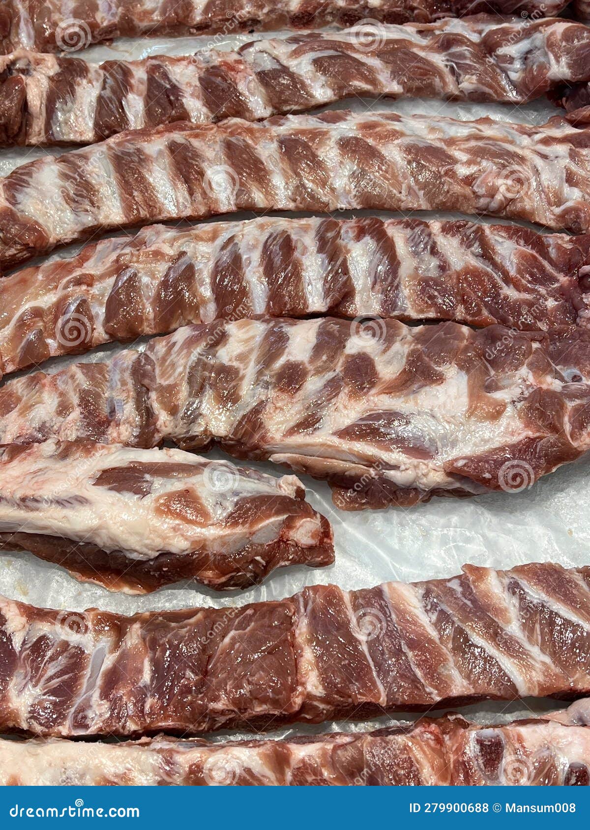 Pork Ribs Displayed at Pork Shop in Fresh Market Stock Photo - Image of ...