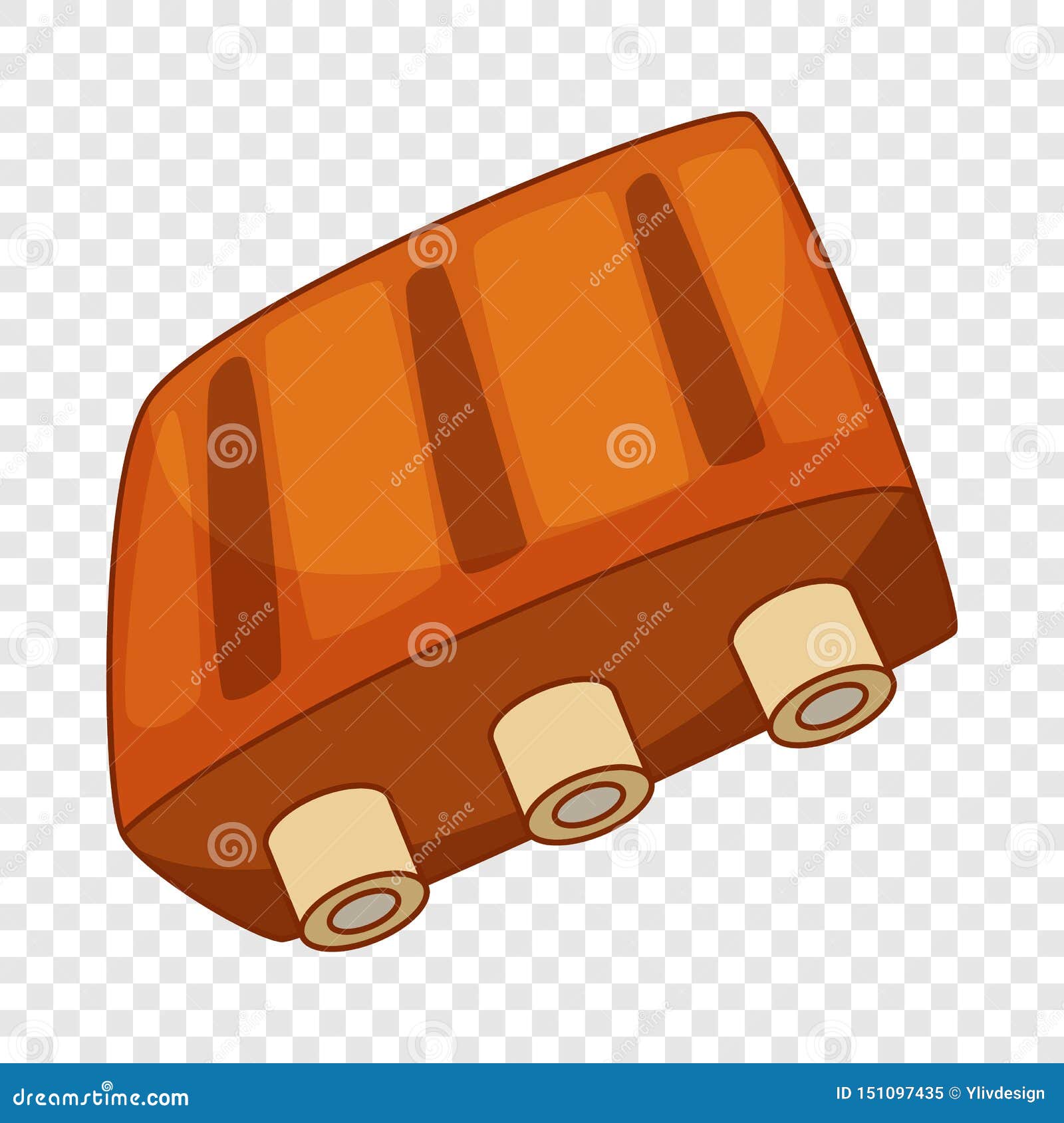 Pork Ribs Icon, Cartoon Style Stock Vector - Illustration of restaurant ...