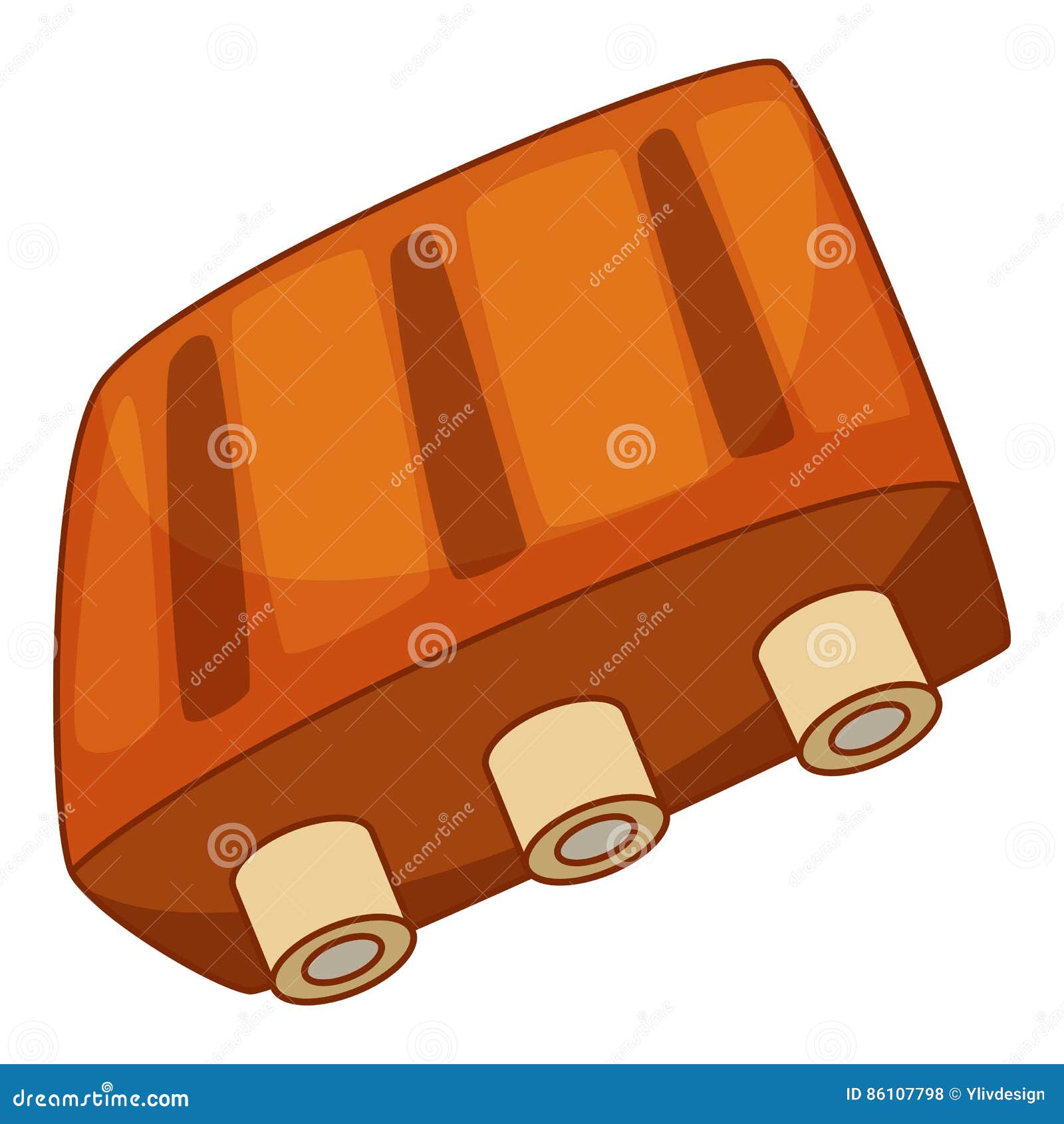 Pork Ribs Icon, Cartoon Style Vector Illustration | CartoonDealer.com ...