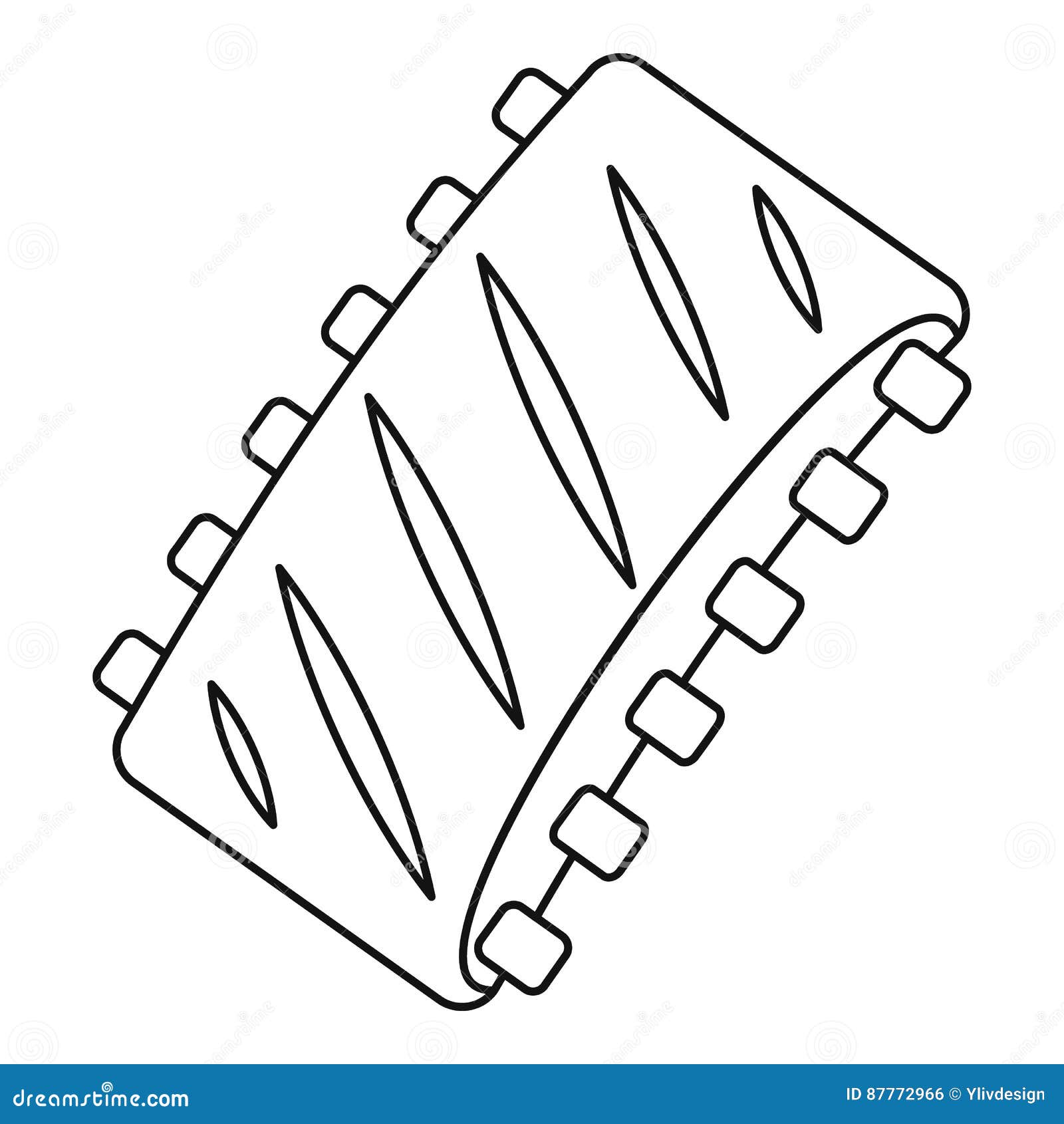 Pork Ribs Icon, Outline Style Stock Vector - Illustration of barbecue ...