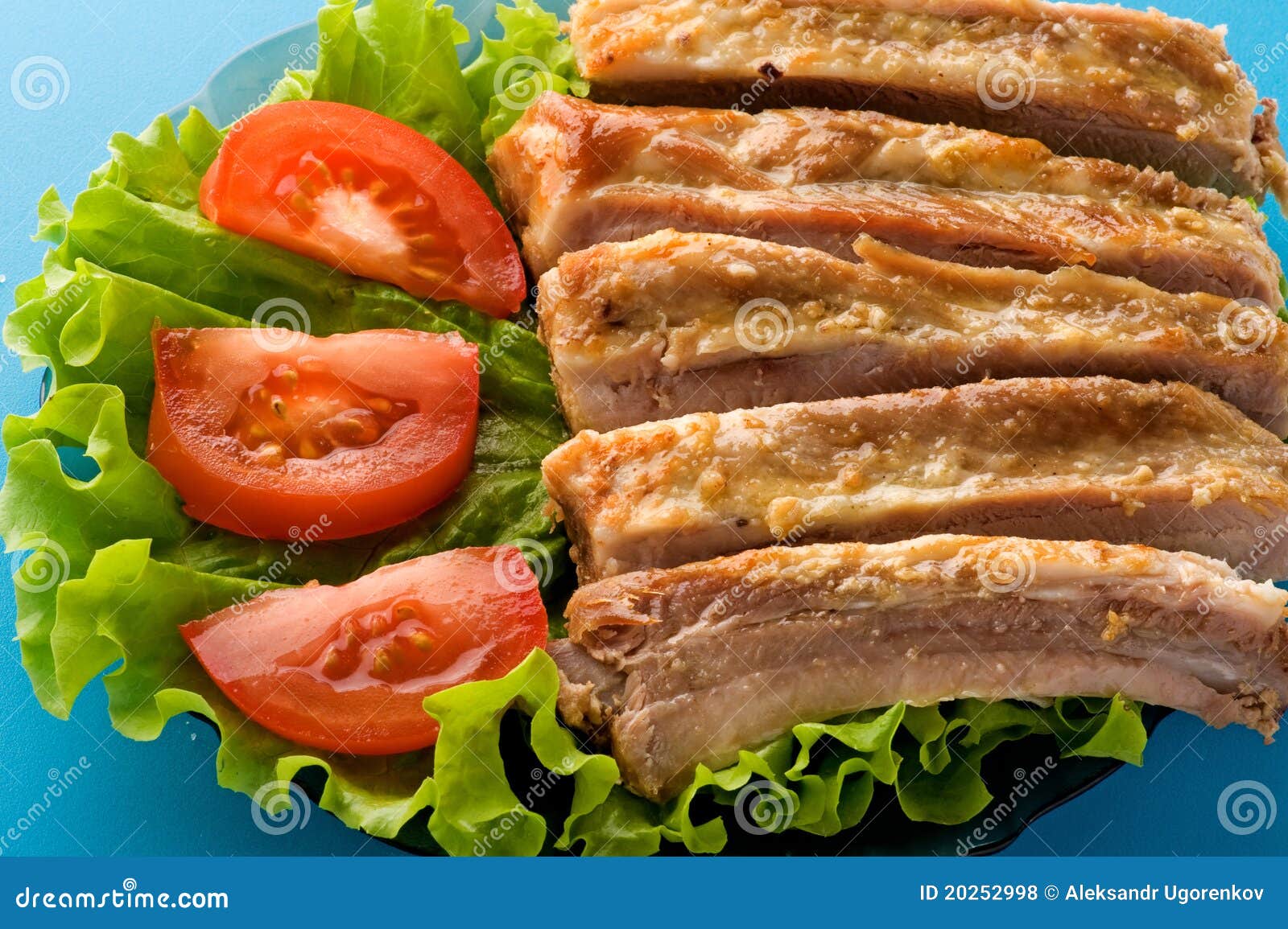 Pork ribs in plate stock photo. Image of cuisine, dining - 20252998
