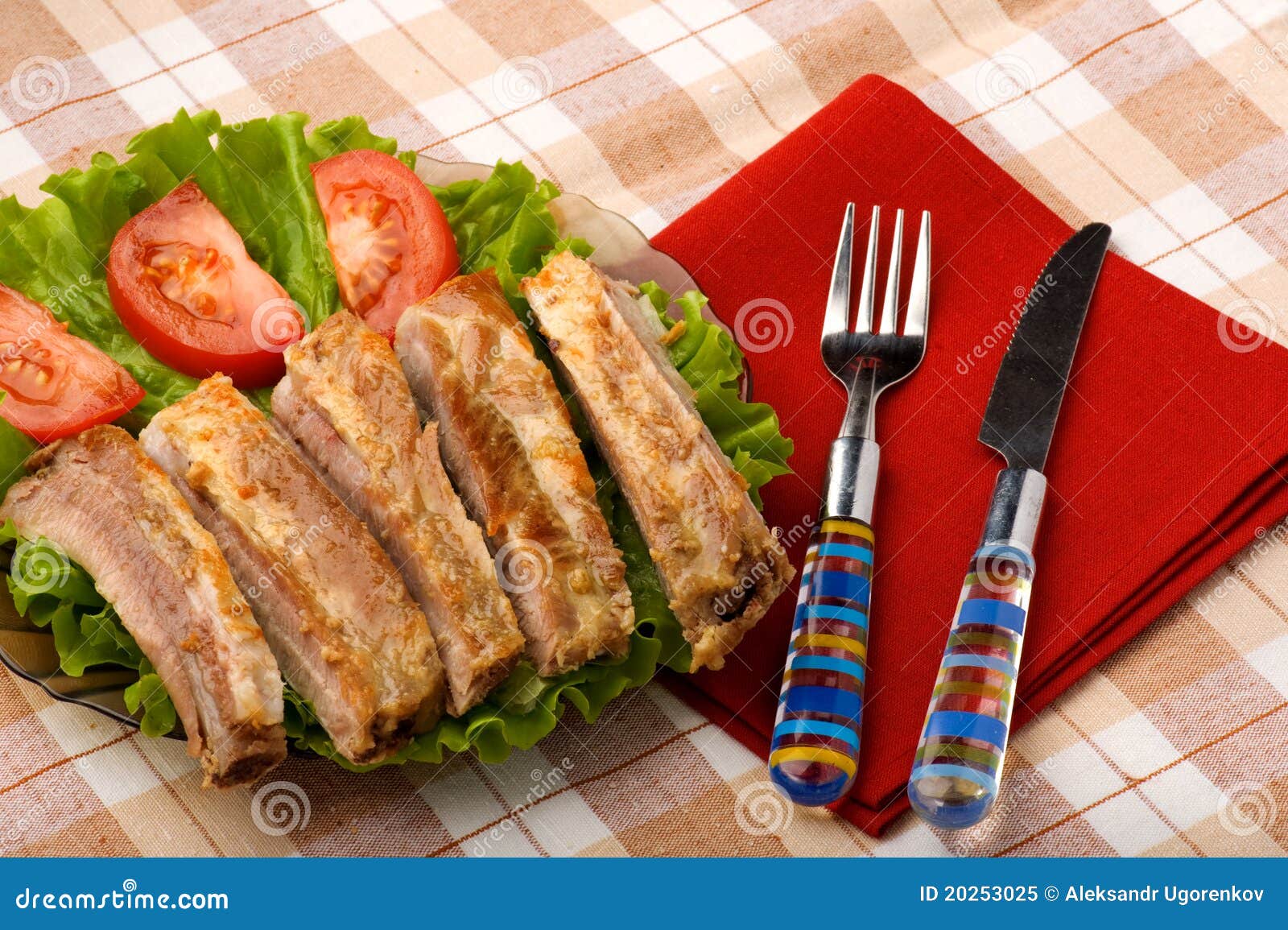 Pork Ribs on the Plate Close Up Stock Image - Image of meal, gourmet ...