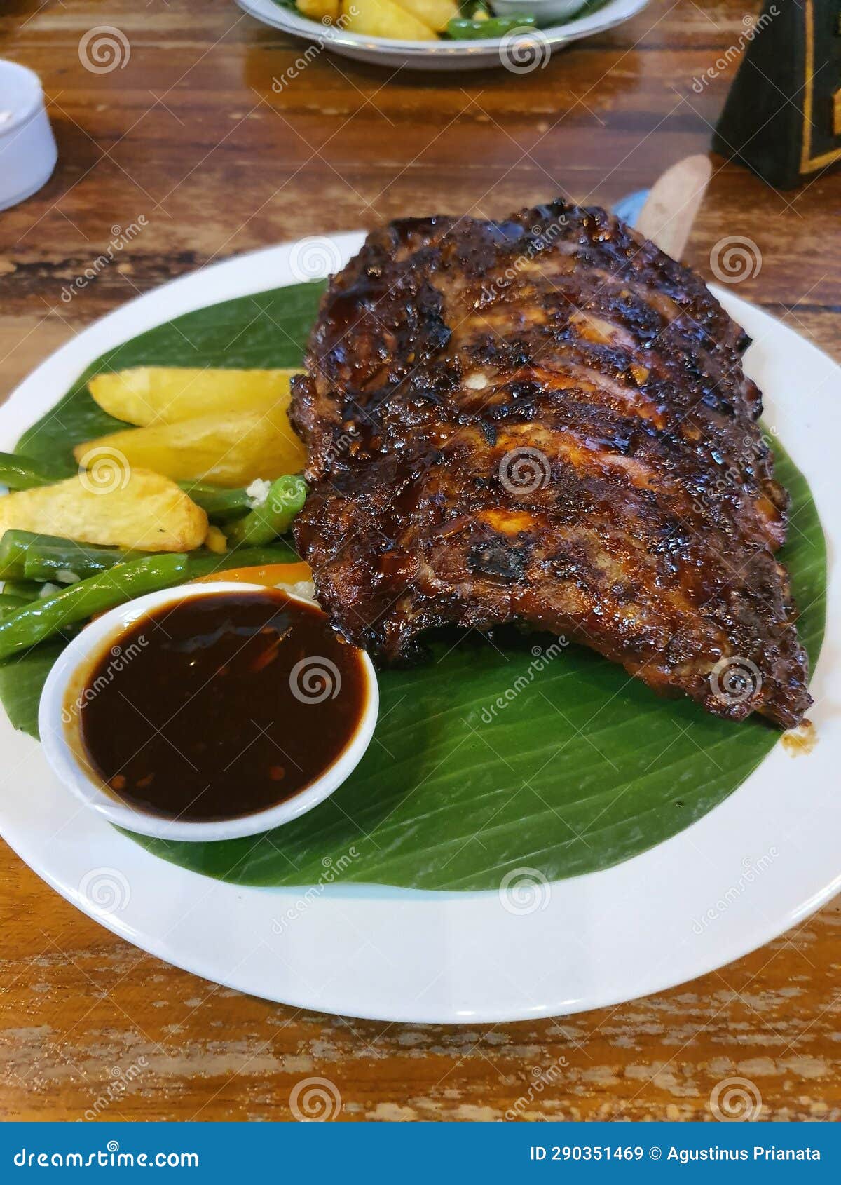 Pork ribs on the plate stock image. Image of plate, indonesia - 290351469