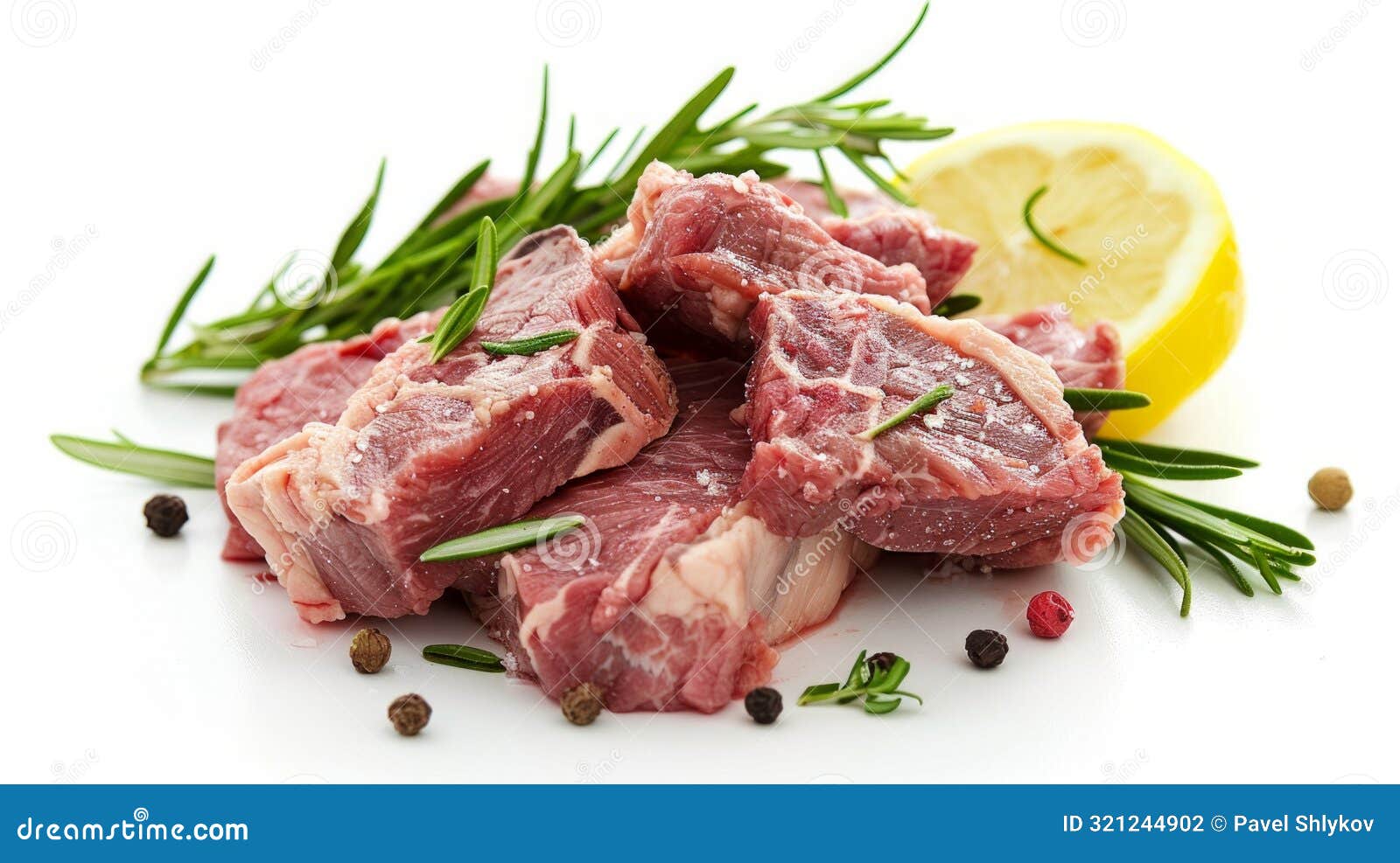 Pork Ribs. Raw Meat, Isolated on White Background Stock Photo - Image ...
