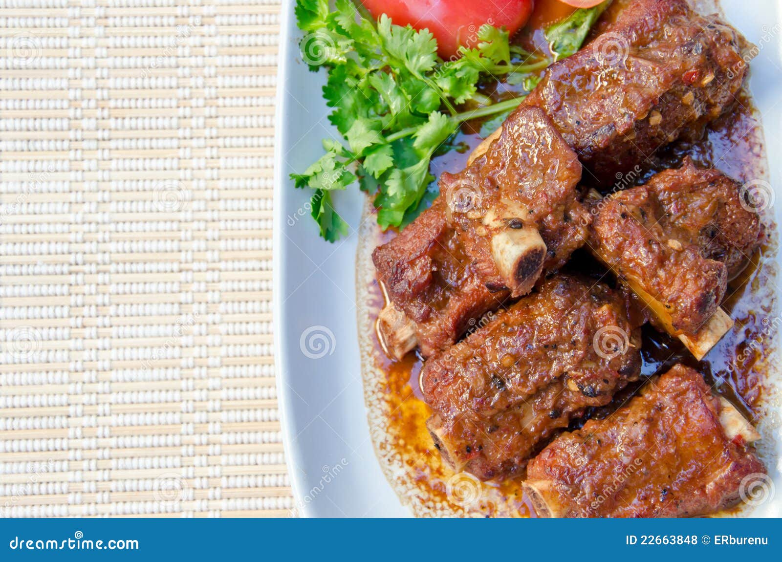 Pork ribs roast stock photo. Image of nutrition, line - 22663848