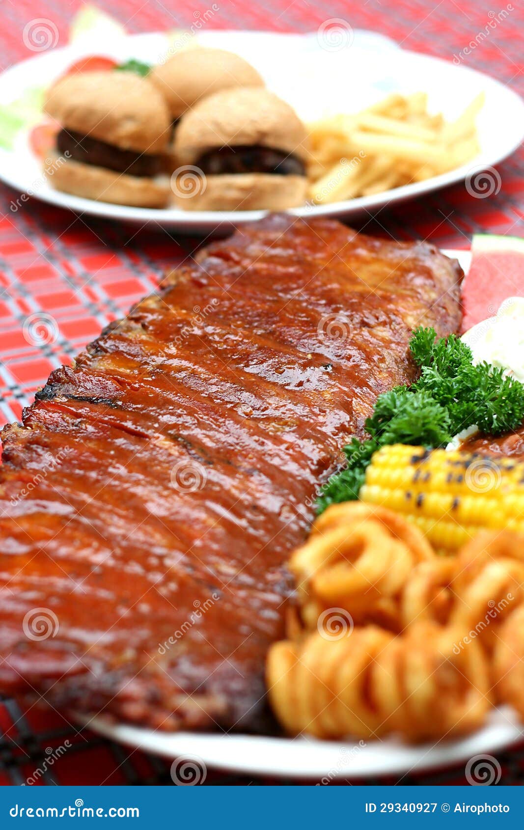 Pork rips stock image. Image of grill, berger, pork, fried - 29340927
