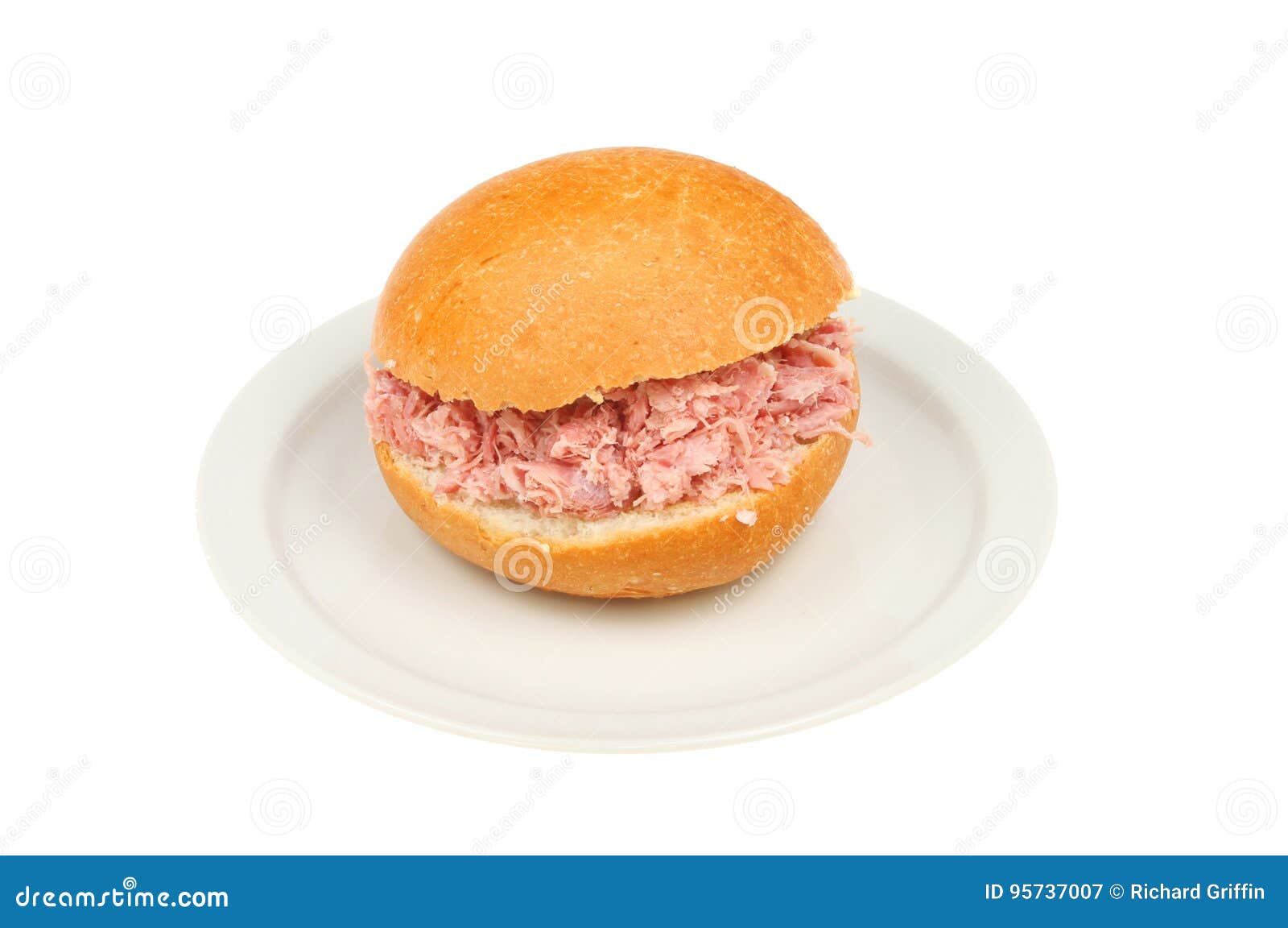 Pork roll on a plate stock image. Image of isolated, meat - 95737007