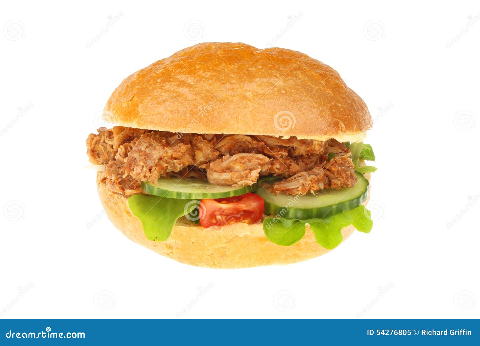 Pork roll stock image. Image of lettuce, tomato, isolated - 54276805