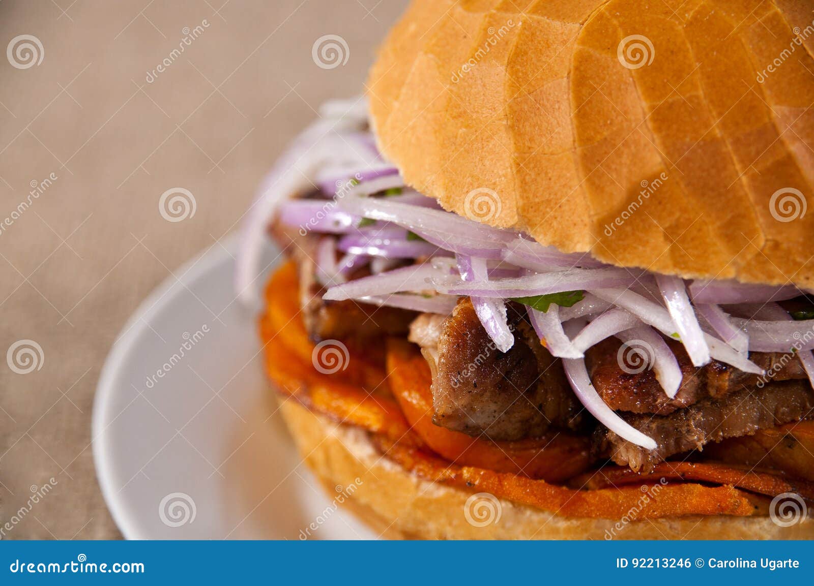 Pan Con Chicharron Peruano