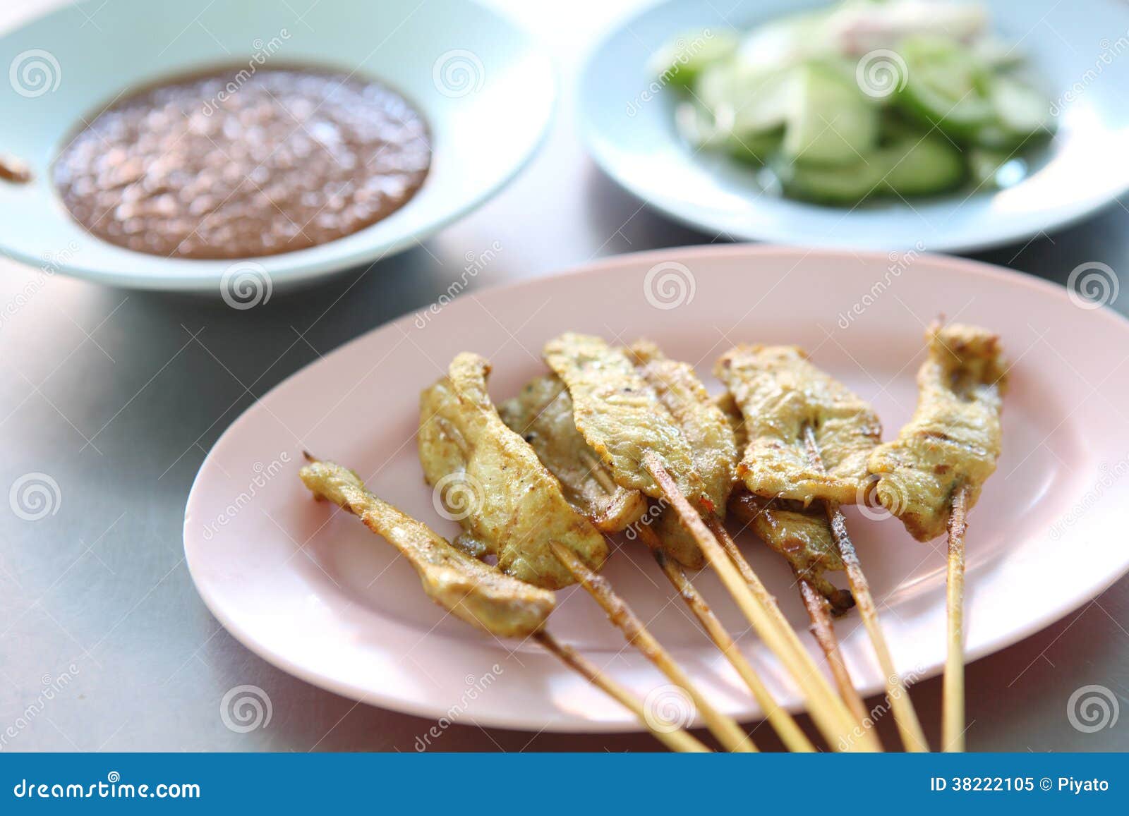 Pork Satay stock image. Image of bamboo, food, grilled - 38222105