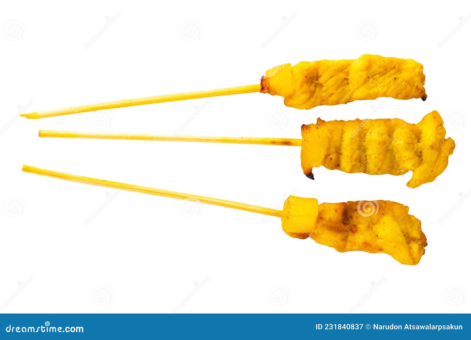 Pork Satay Isolated on White Background Stock Image - Image of asia ...