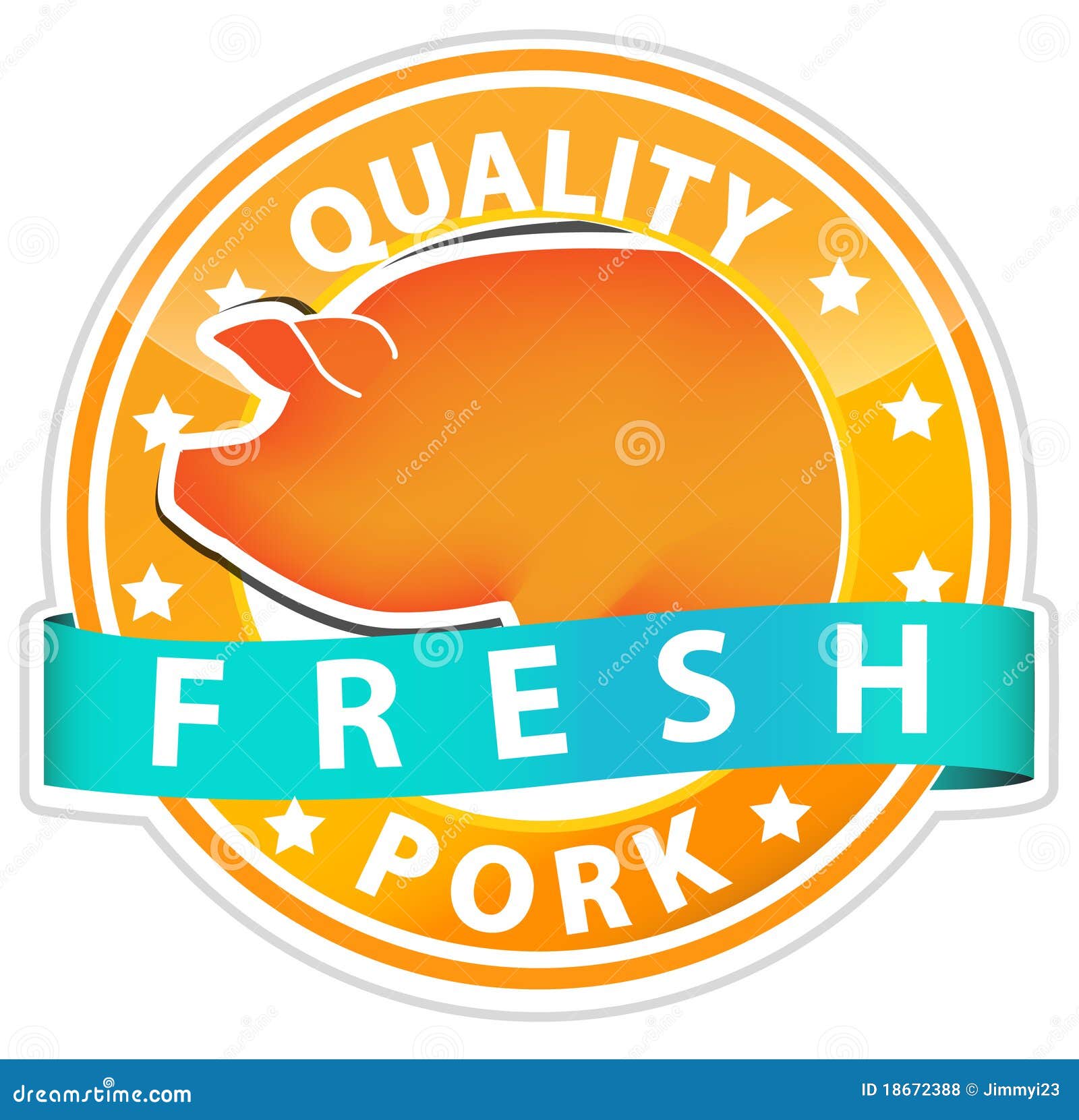 Pork sign stock vector. Illustration of sell, meat, certified - 18672388