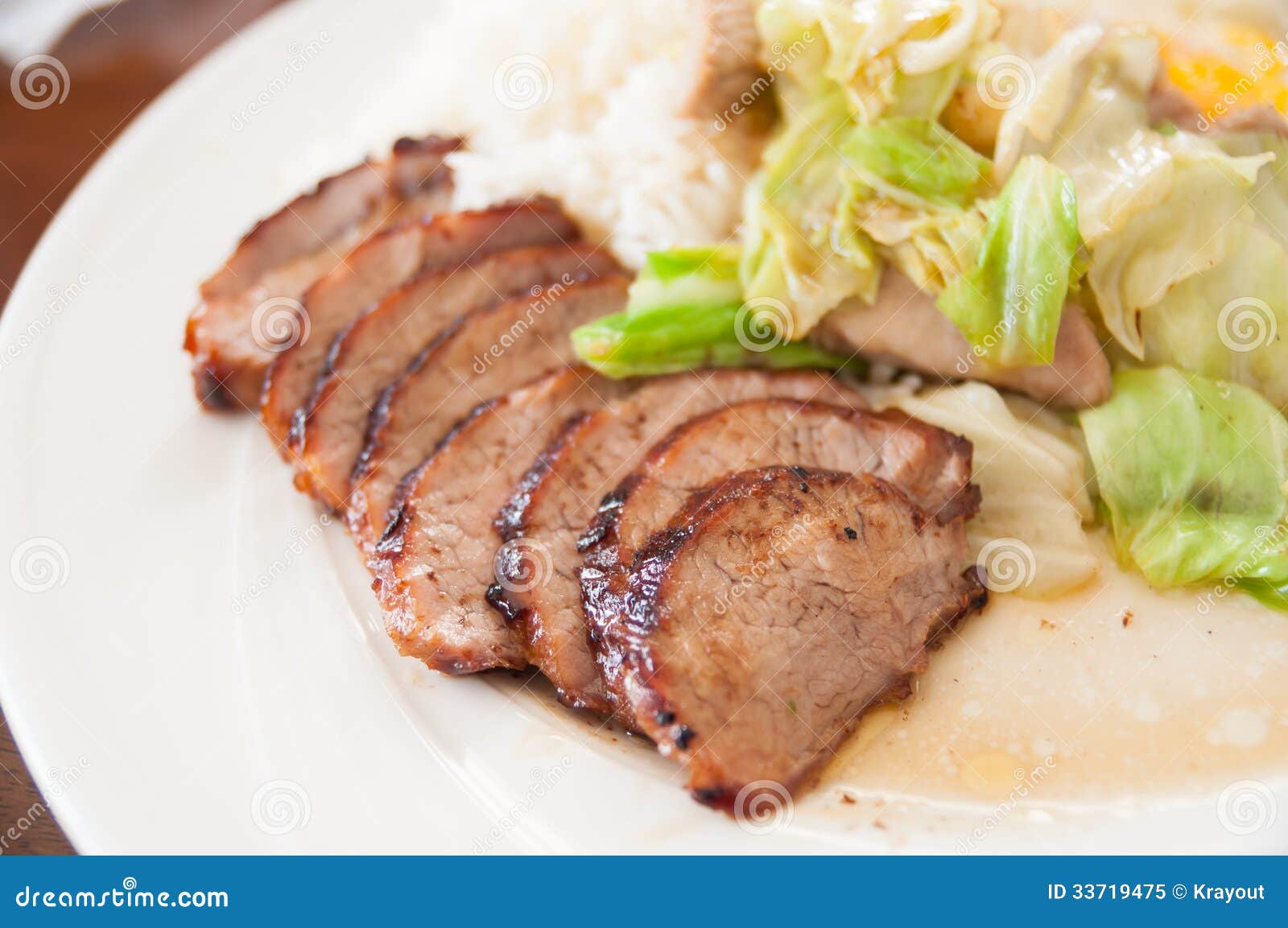 Pork slides stock image. Image of fast, dinner, green - 33719475