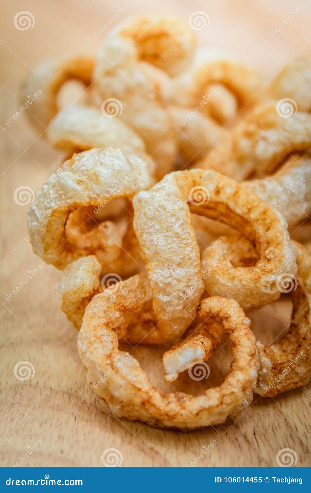 Pork Snack or Pork Crackling. Stock Image - Image of cooked, rind ...