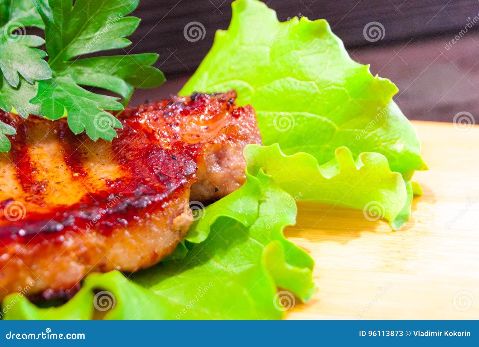 Pork steak with fried rice stock image. Image of eating - 96113873