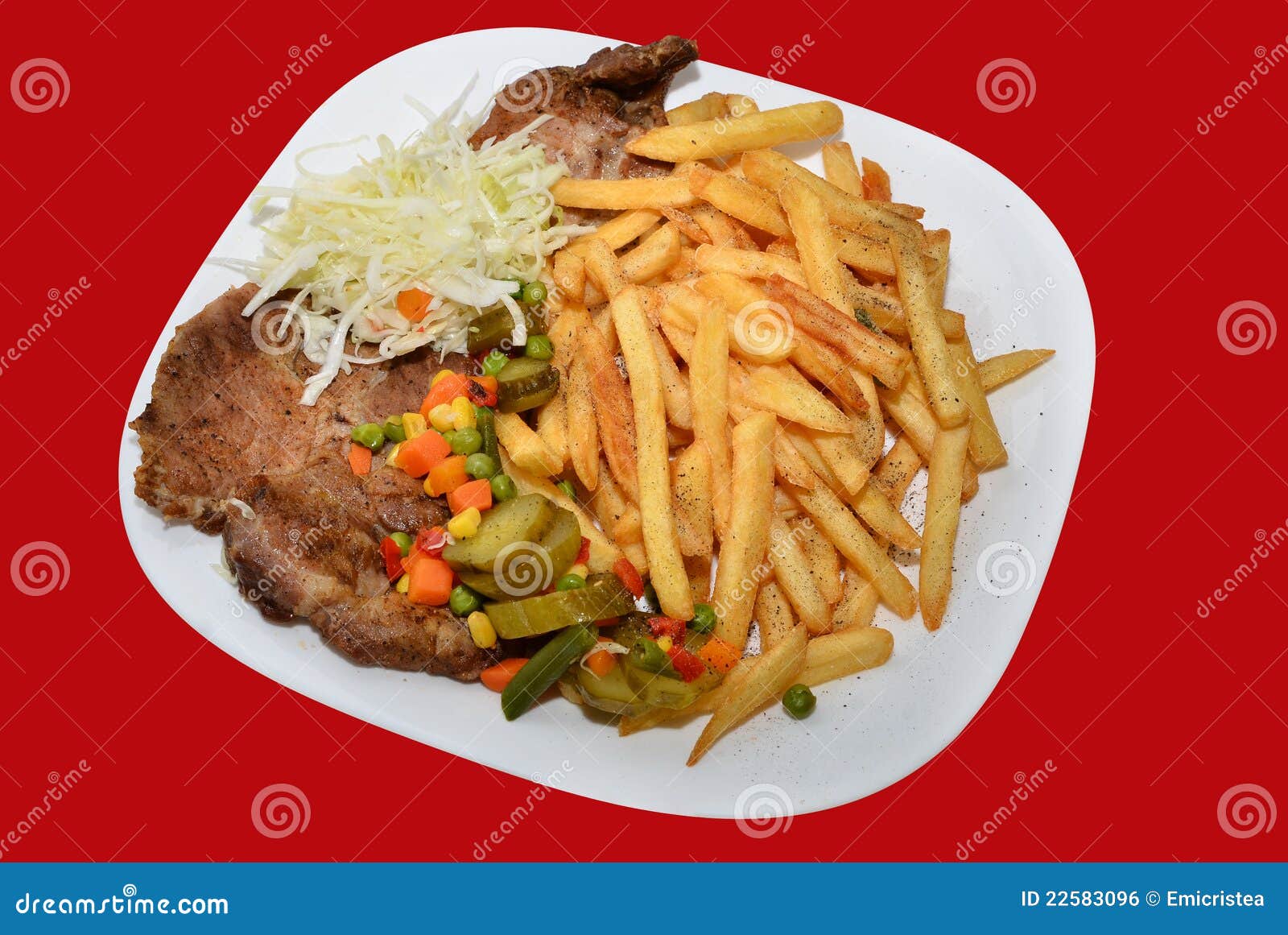 Pork Steak and Fries Menu, Fast-food Stock Photo - Image of menu, pork ...