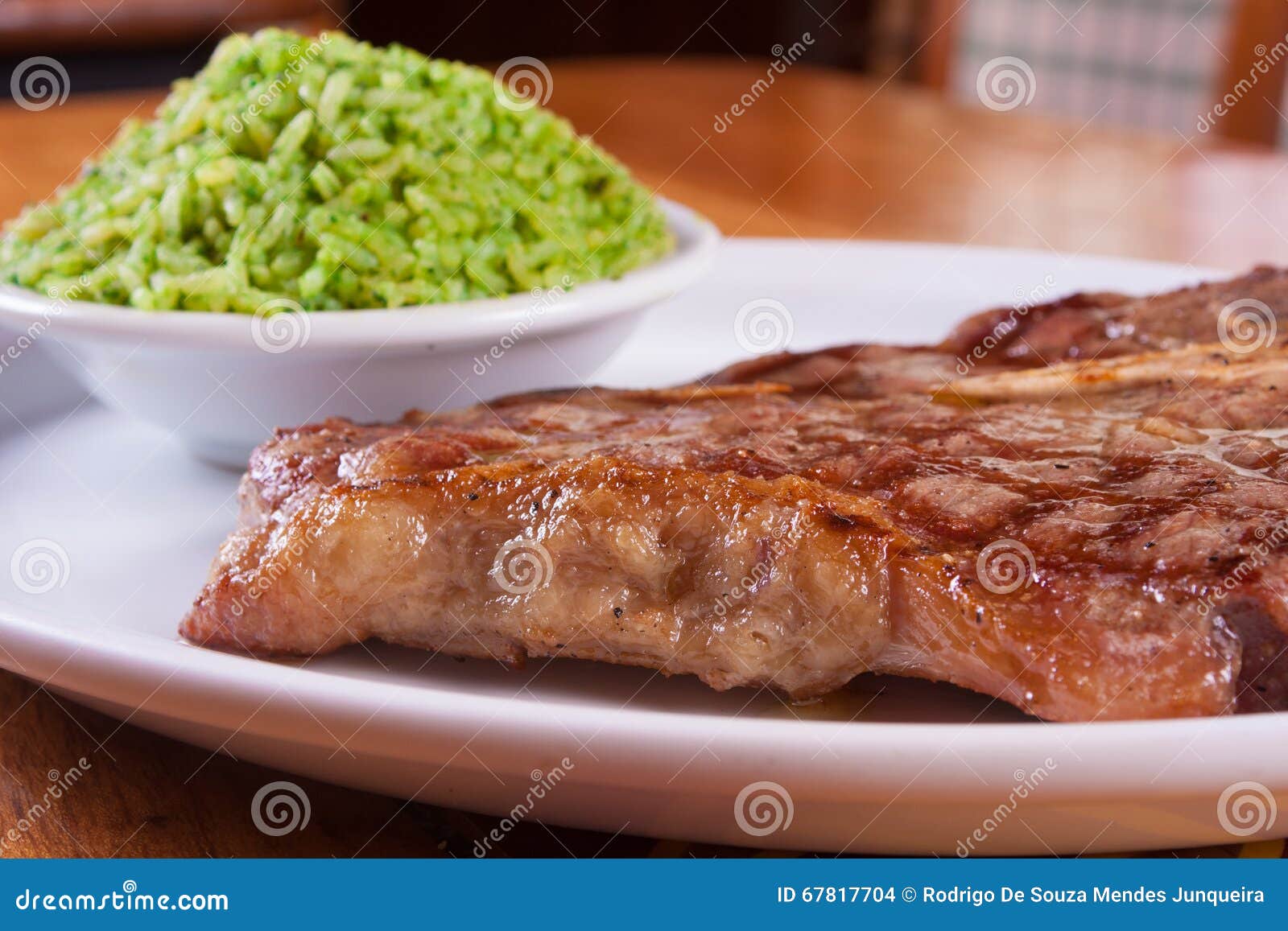 Pork Steak and rice stock photo. Image of chop, fresh - 67817704