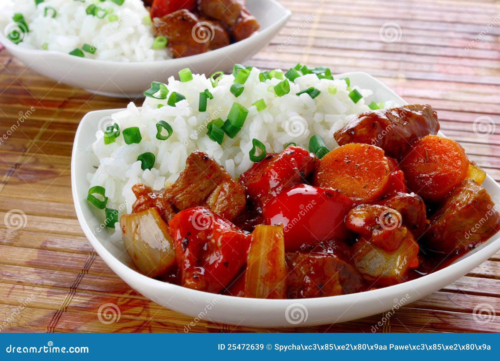 Pork stew with rice stock image. Image of rice, stew - 25472639