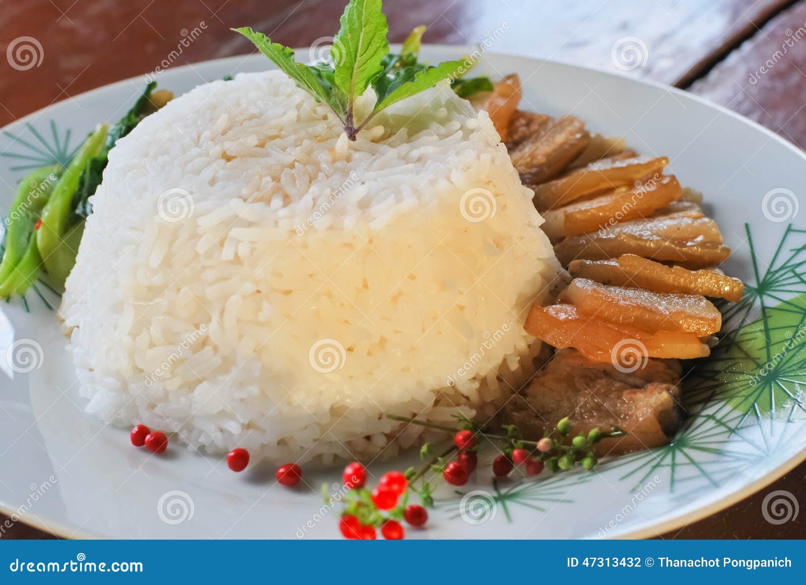 Pork Stew with Rice and Vegetables Stock Photo - Image of restaurant ...
