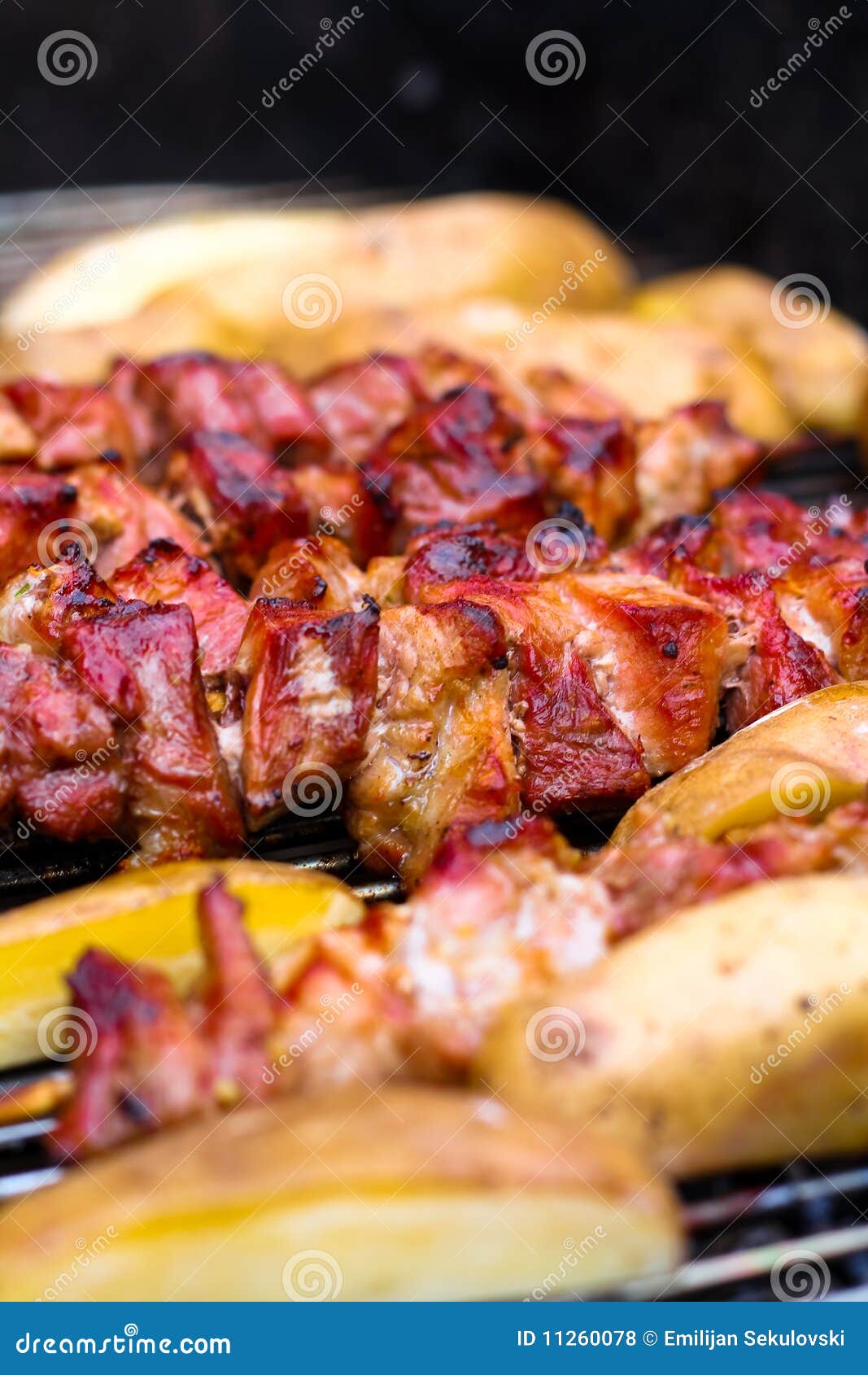 Pork stick meat on grill stock photo. Image of pork, meat - 11260078
