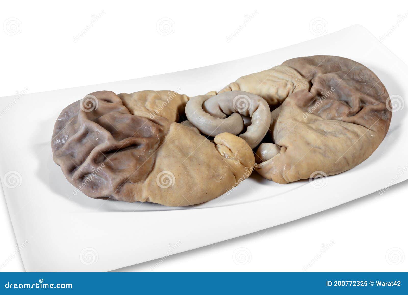 Pork Stomach on White Background Stock Image - Image of nutrition, diet ...