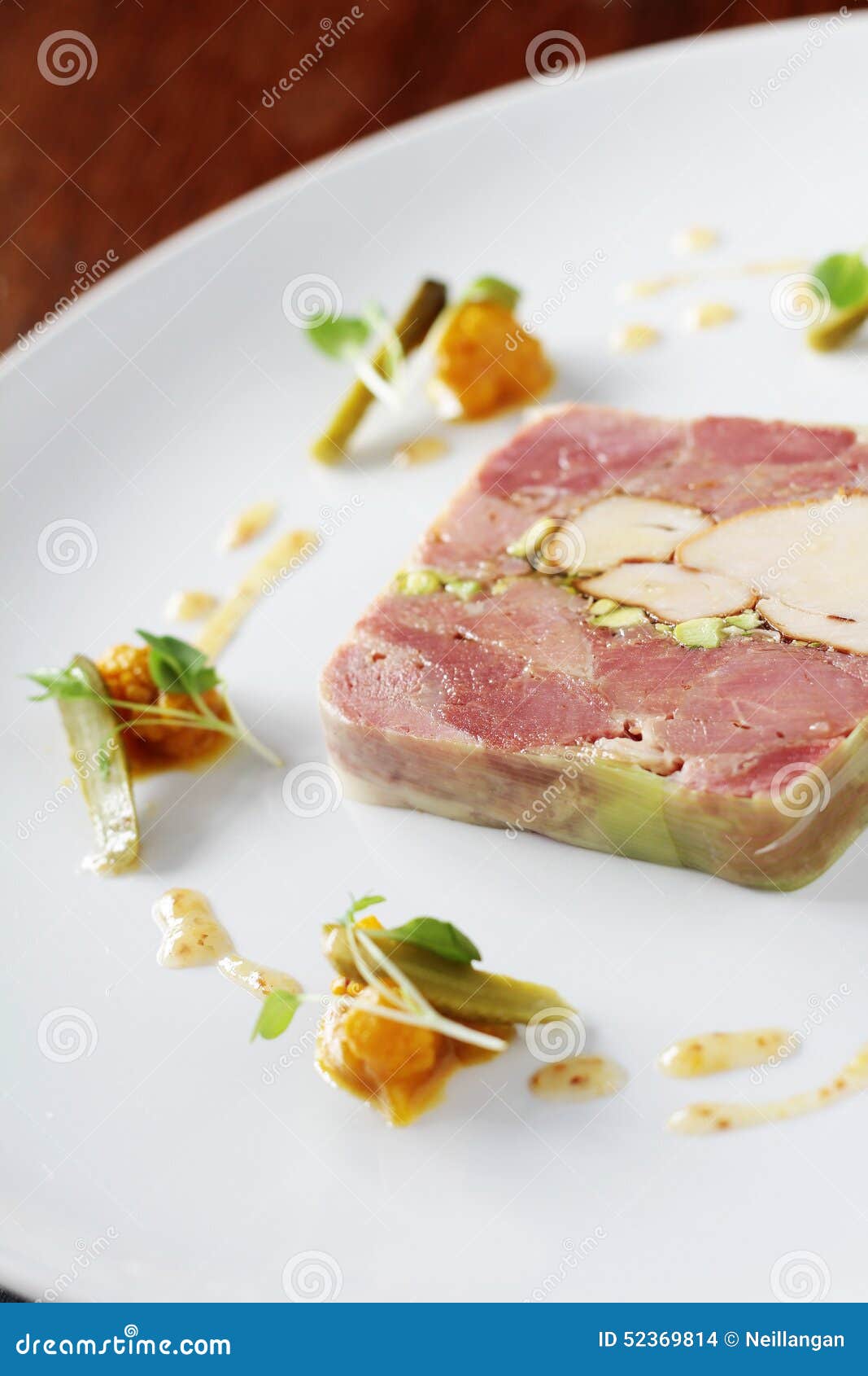 Pork Terrine Plated Starter Appetizer Stock Photo - Image of lunch ...