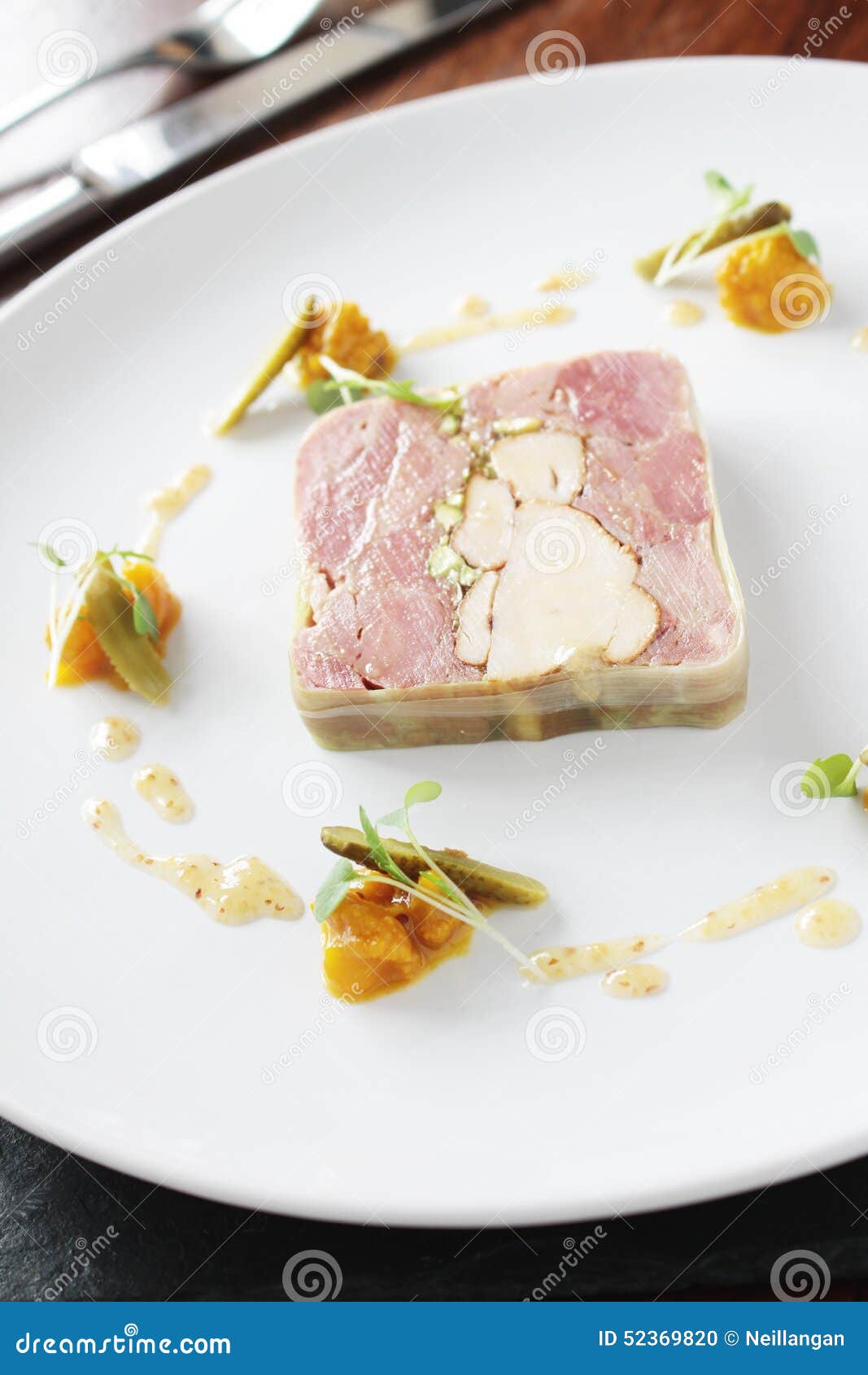 Pork Terrine Plated Starter Appetizer Stock Photo - Image of meat ...