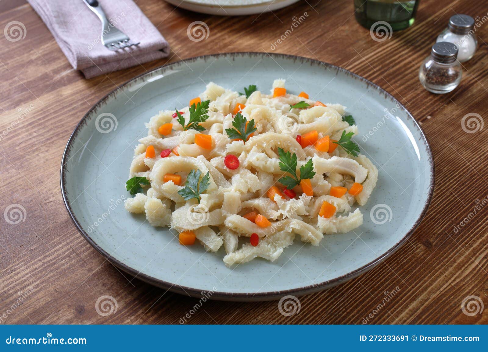 Pork Tripe Salad with Vegetables Stock Image - Image of meat, tripe ...